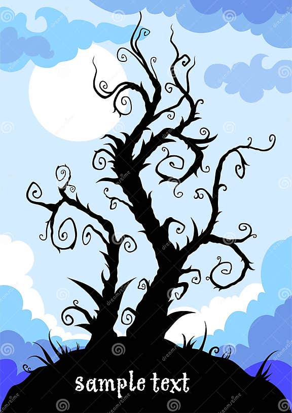 Whimsical tree stock vector. Illustration of retro, nature - 13468454