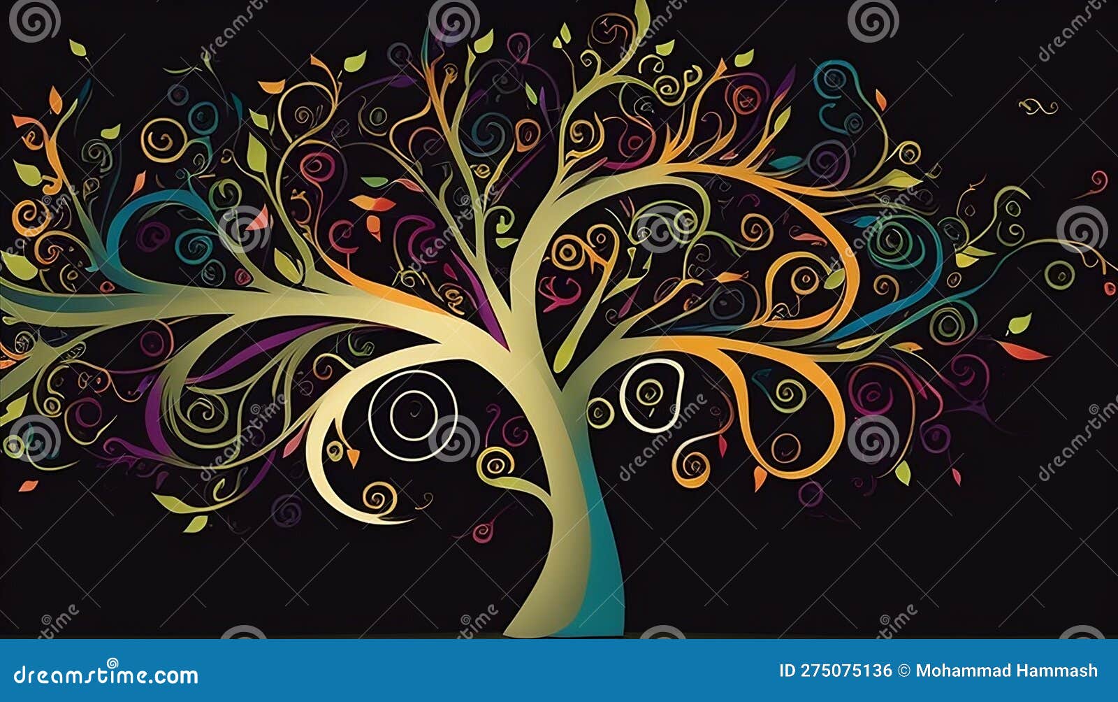 Whimsical Tree in Vector Graphics, Made with Generative AI Stock ...