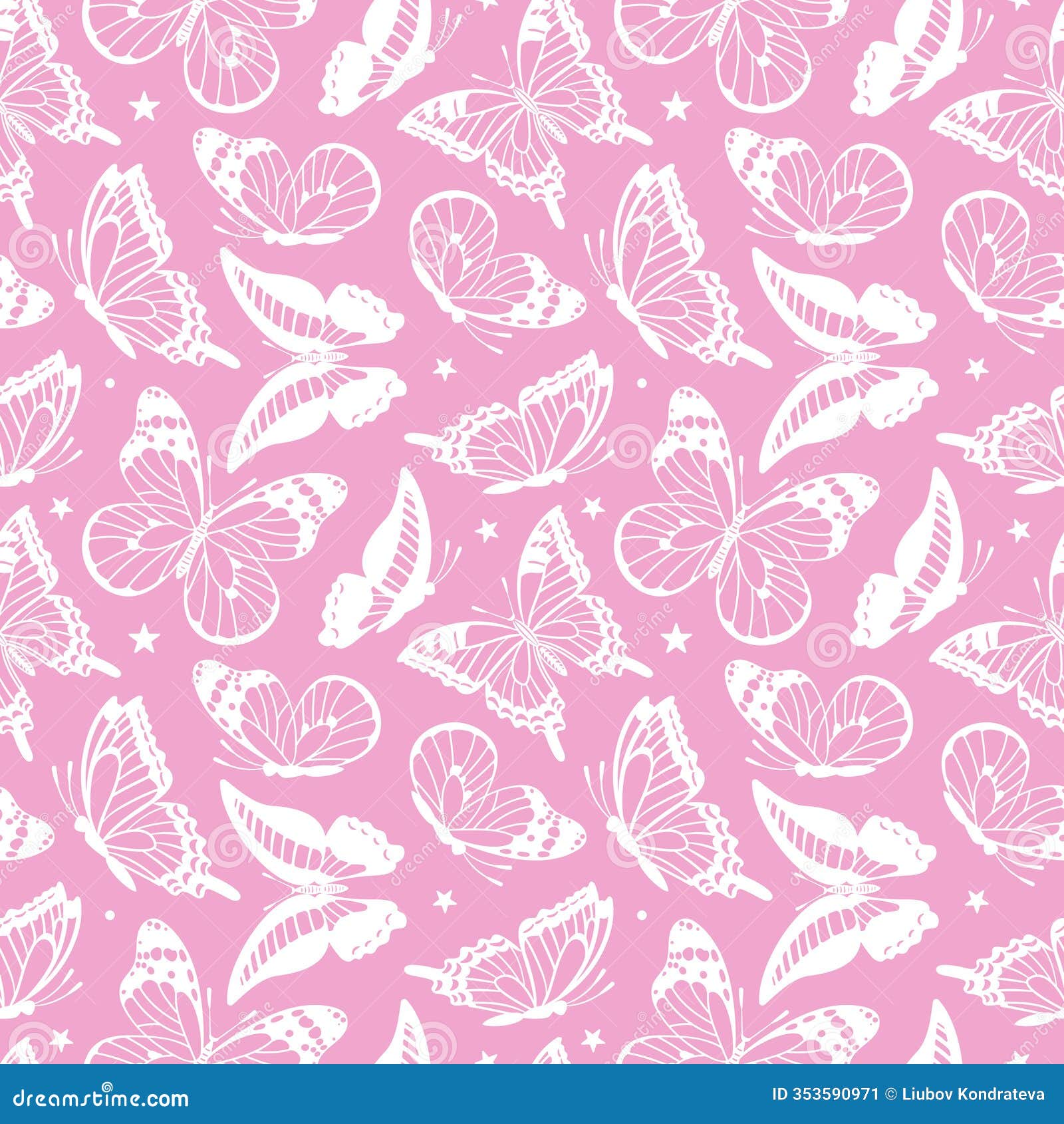 A Whimsical Vector Illustration Featuring a Vibrant Pink Butterfly ...