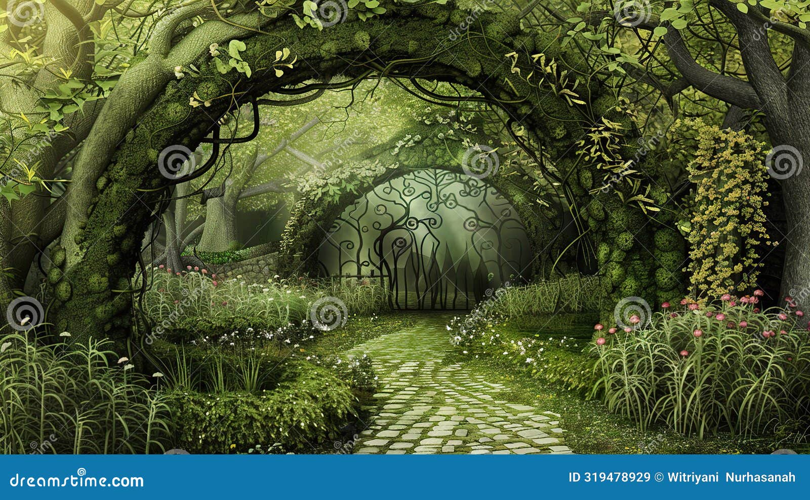 Whimsical Vine Clad Arch in an Enchanted Forest Realm . Generative Ai ...