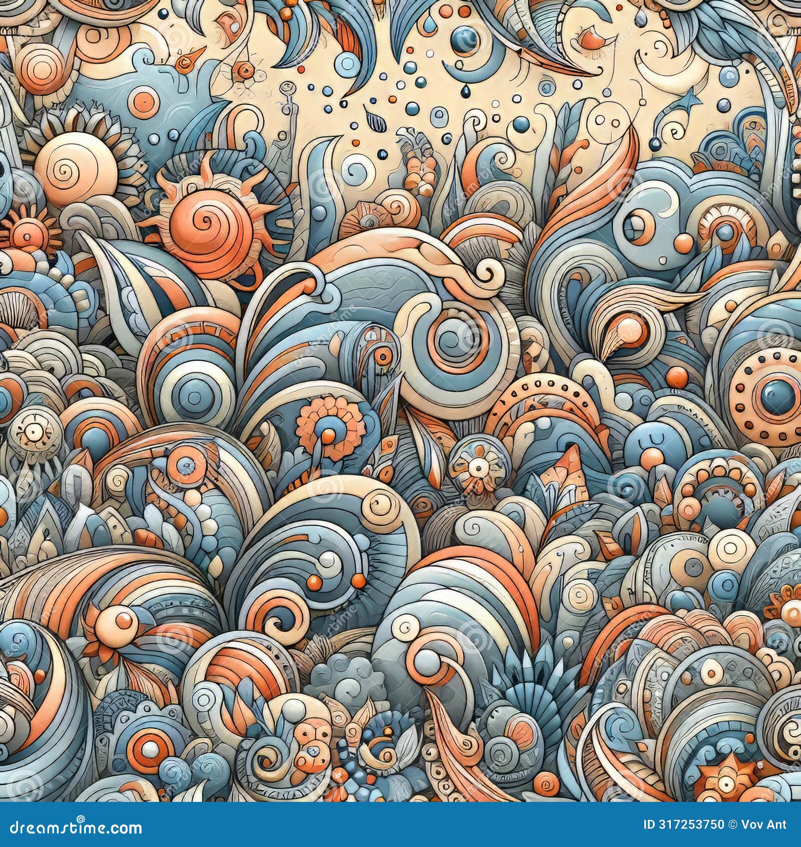 Whimsical Wave Pattern with Playful and Whimsical Elements, Ho Stock ...