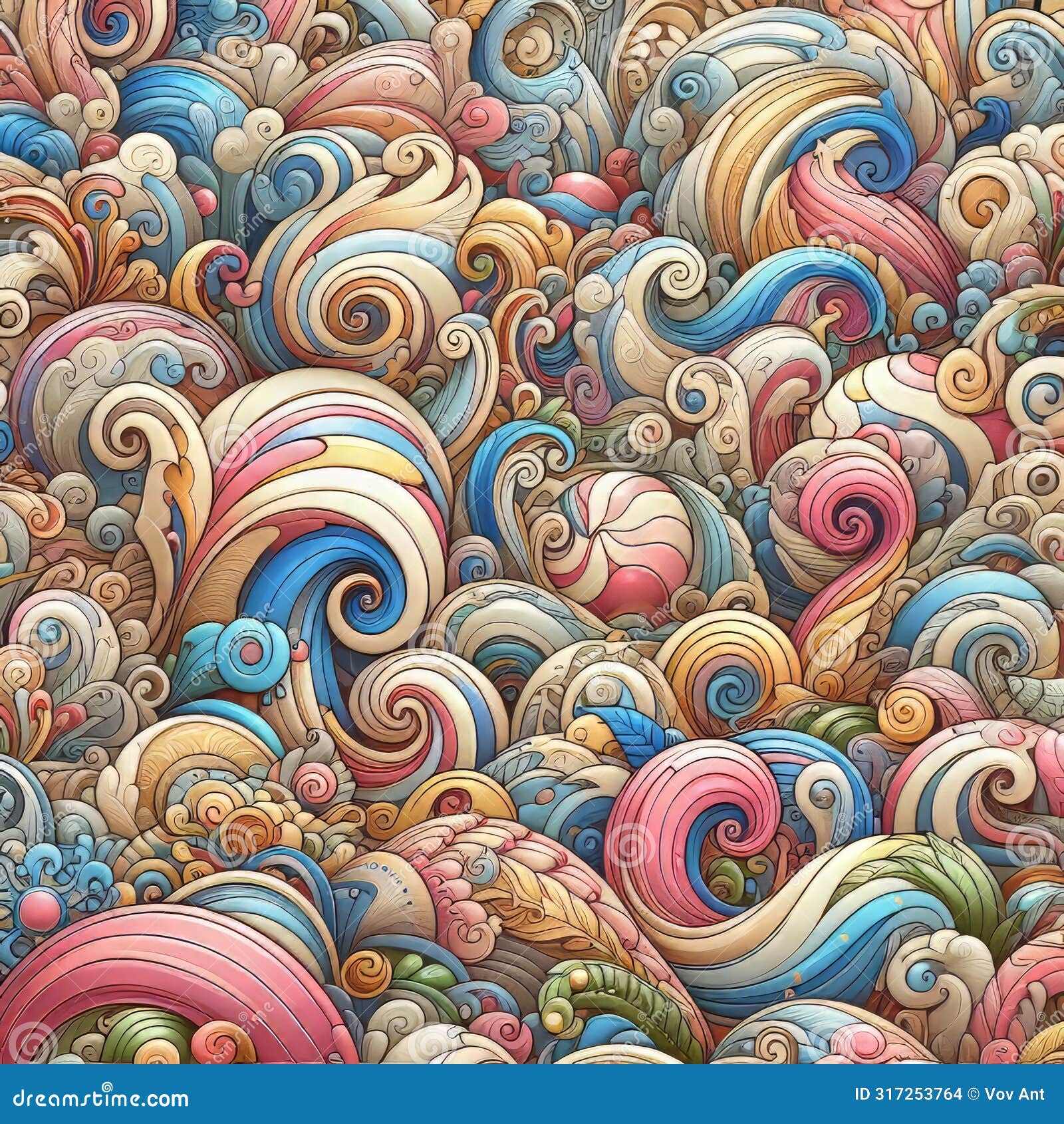 Whimsical Wave Pattern With Playful And Whimsical Elements, Ho Stock ...