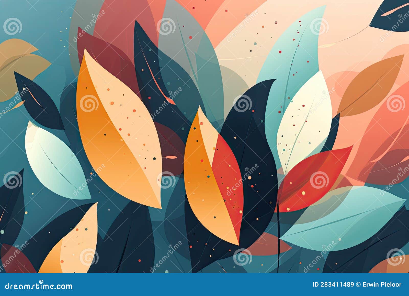 Whimsical and Whimsical Leaf Pattern Design for Your Project Stock ...