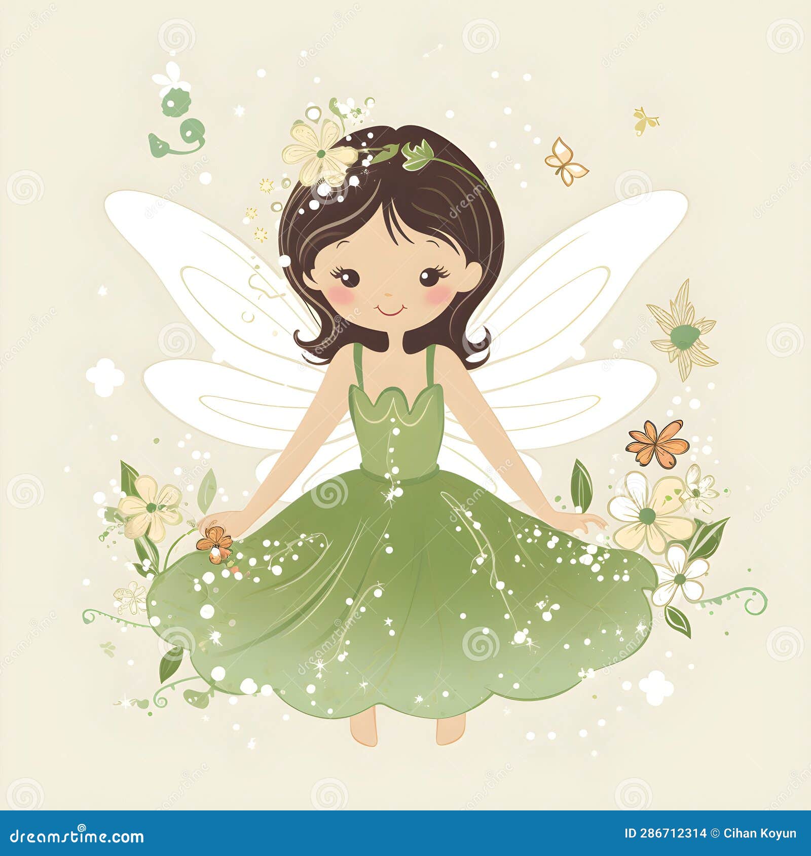 Whimsical Winged Fairy Graphics Stock Illustration - Illustration of ...