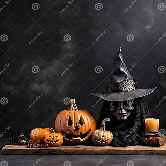 Whimsical witch backdrop stock illustration. Illustration of halloween ...