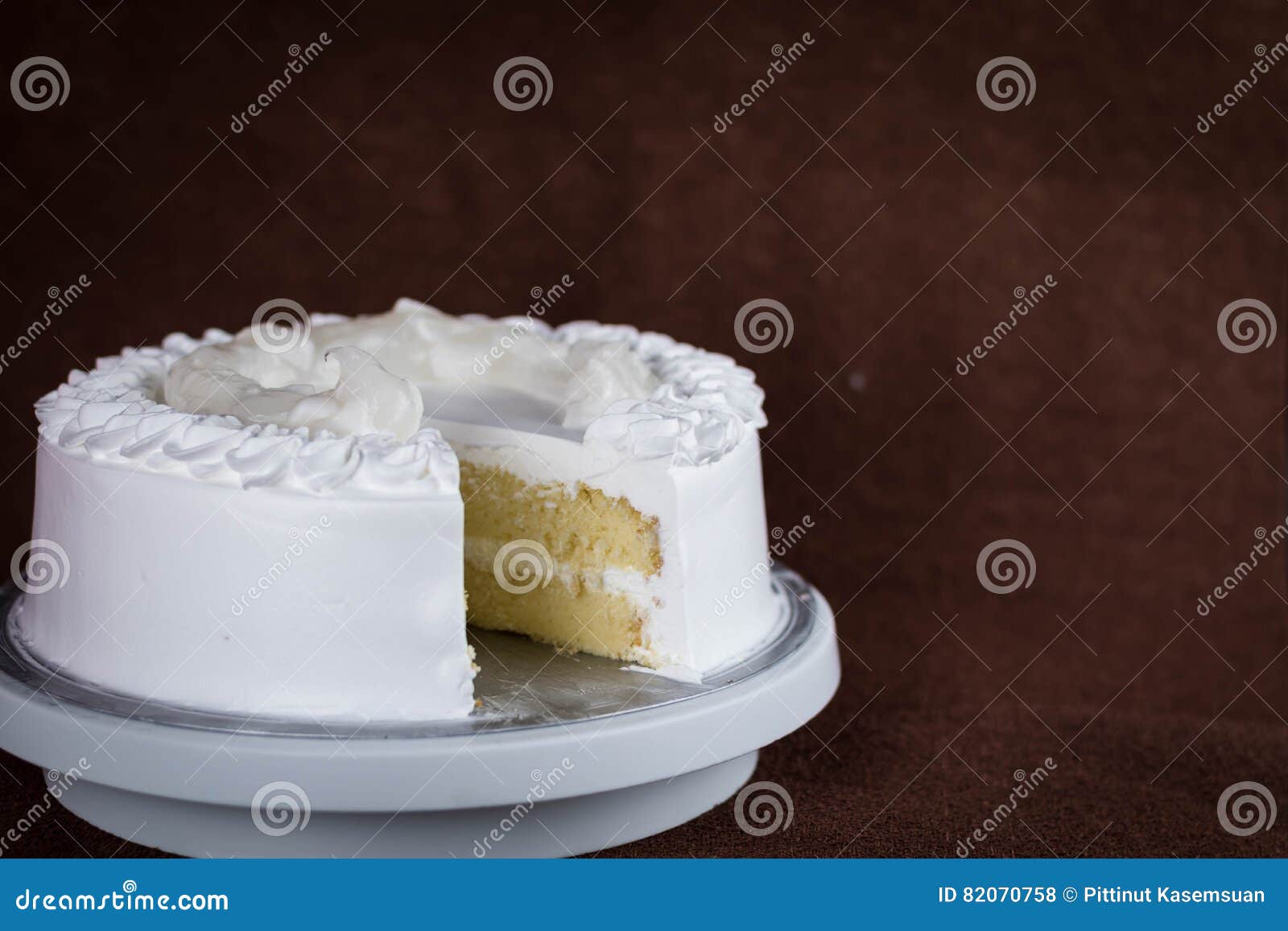 Whip Cream Cake without Topping Stock Photo - Image of bakery ...