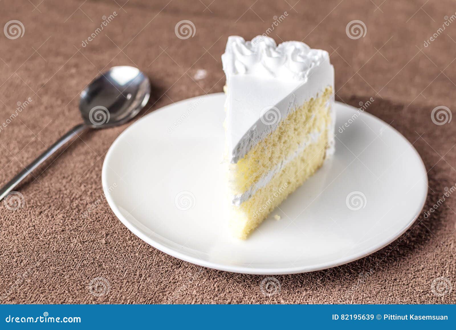 Whip Cream Cake without Topping,selective Focus Stock Image - Image of ...