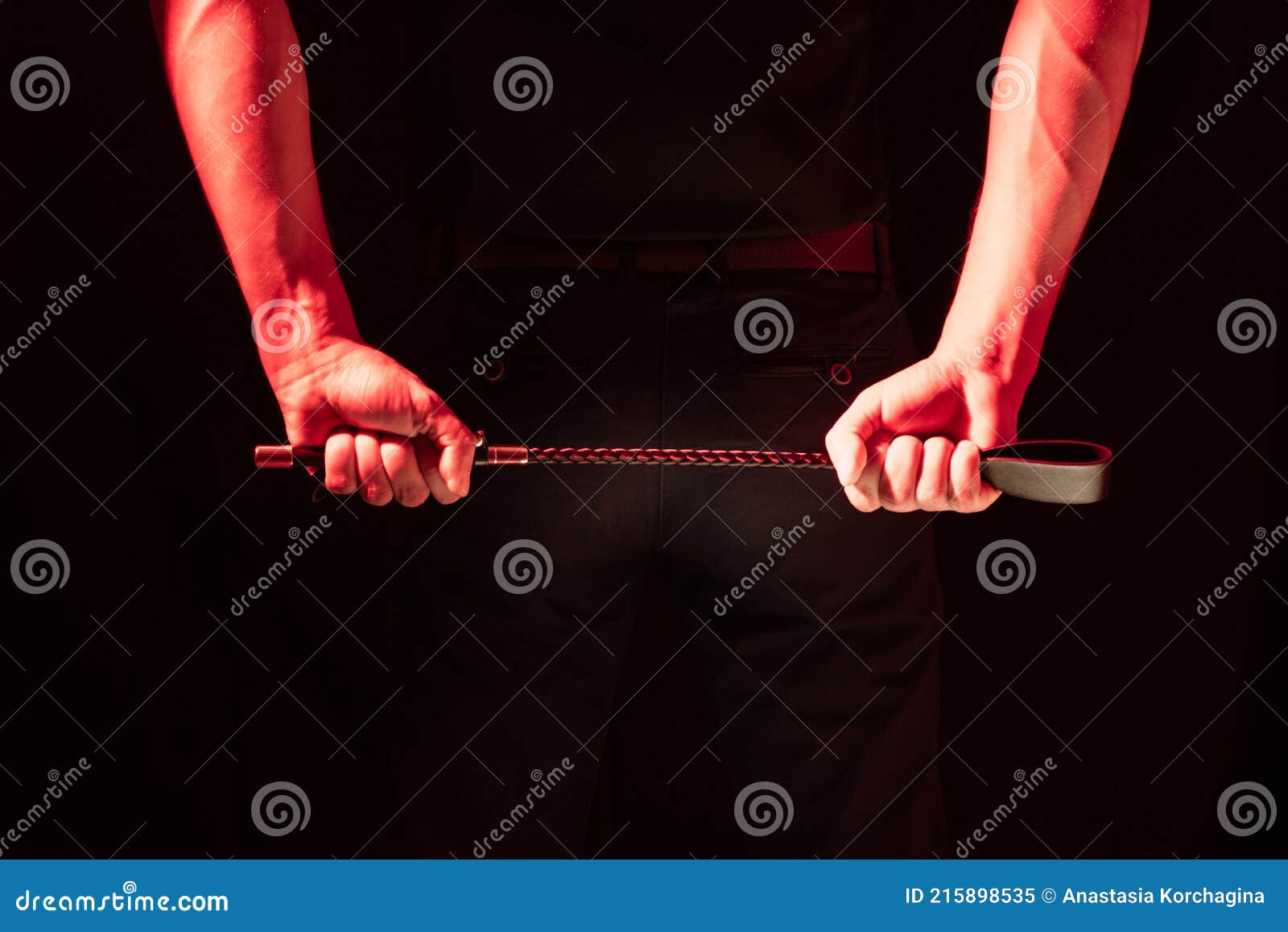 Whip in Hand Behind the Man. BDSM Stock Image - Image of flogger, male ...