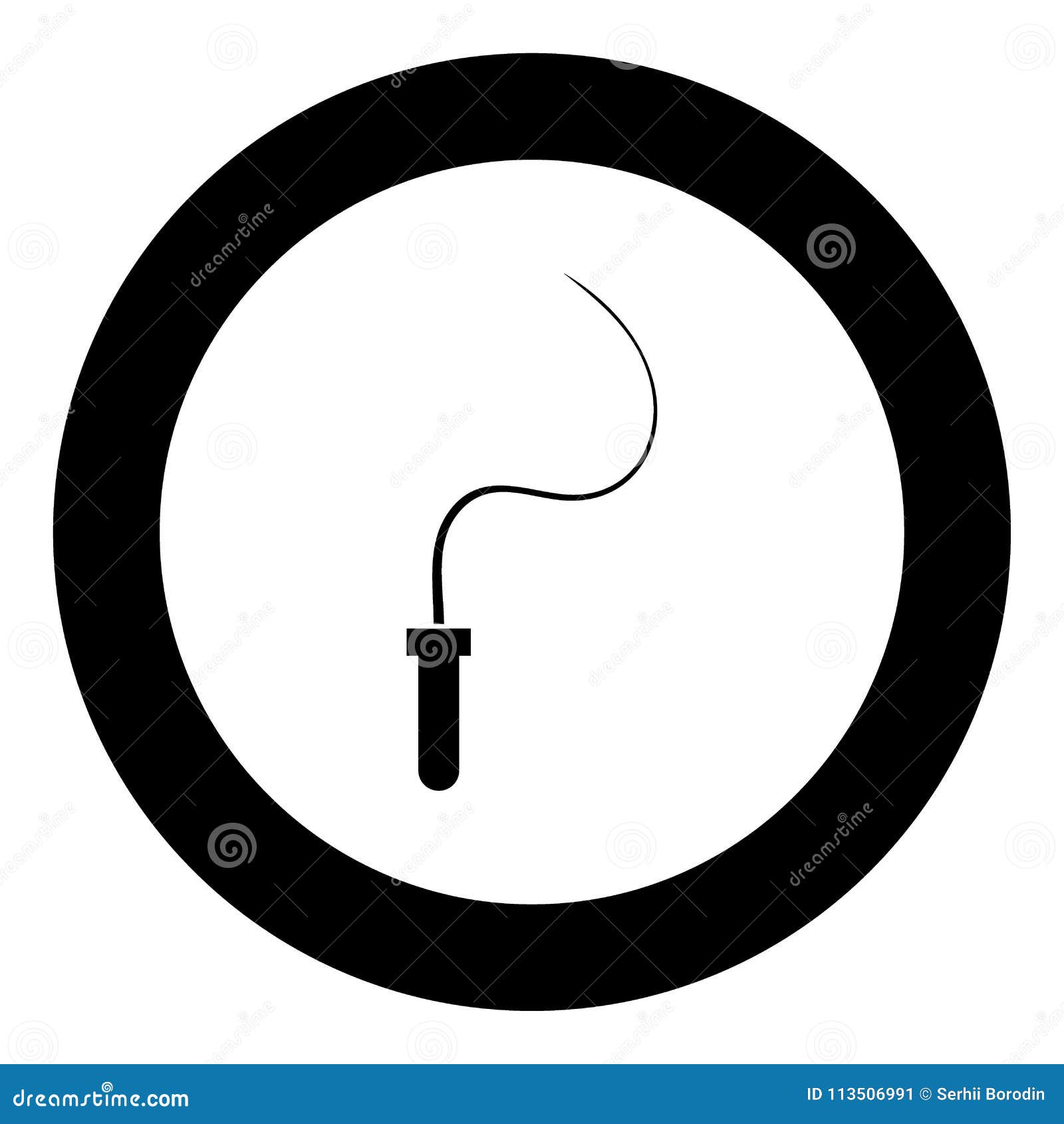 Whip Icon Black Color in Circle Stock Vector - Illustration of spanking ...