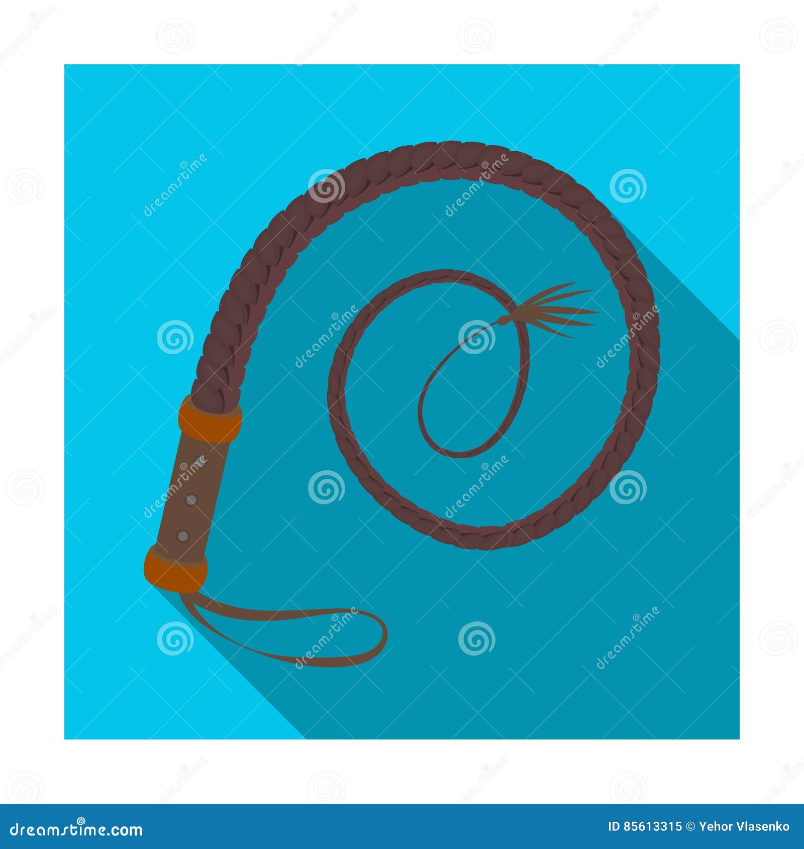 Whip Icon in Flat Style Isolated on White Background. Rodeo Symbol ...