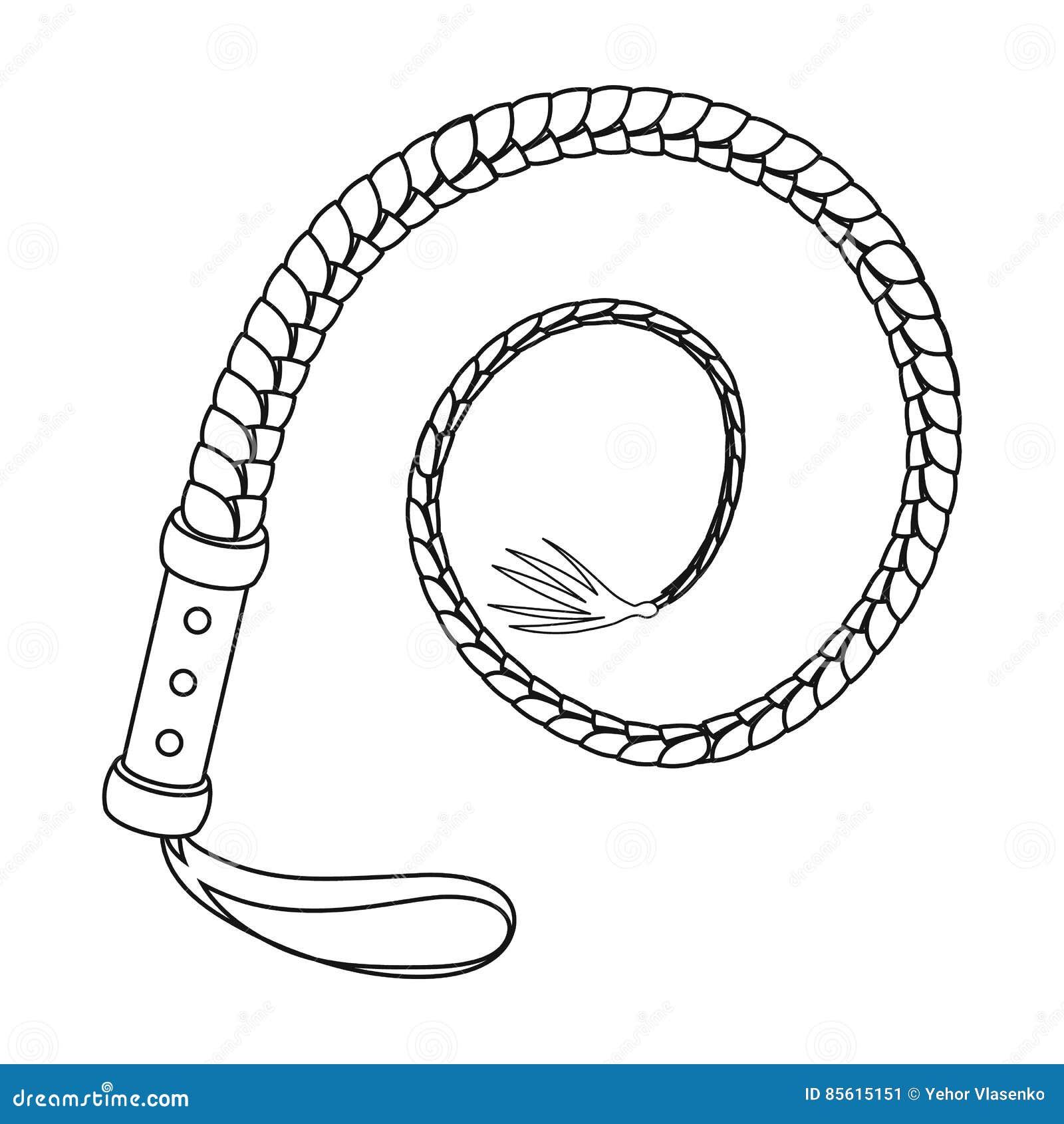 Whip Icon in Outline Style Isolated on White Background. Rodeo Symbol ...