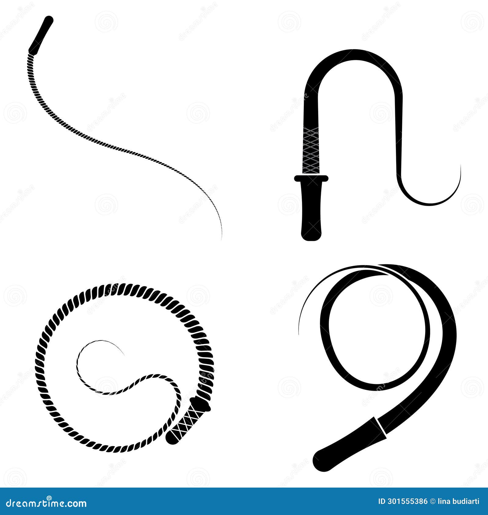 Whip icon stock vector. Illustration of west, tail, leather - 301555386