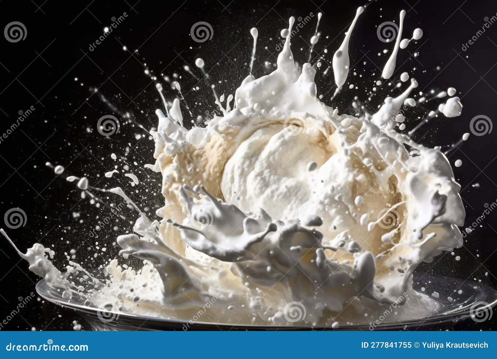 Whipped Cream Explosion. Generative AI Stock Illustration ...