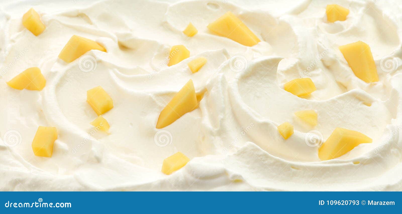Whipped Cream with Mango Pieces Stock Image - Image of decorative ...