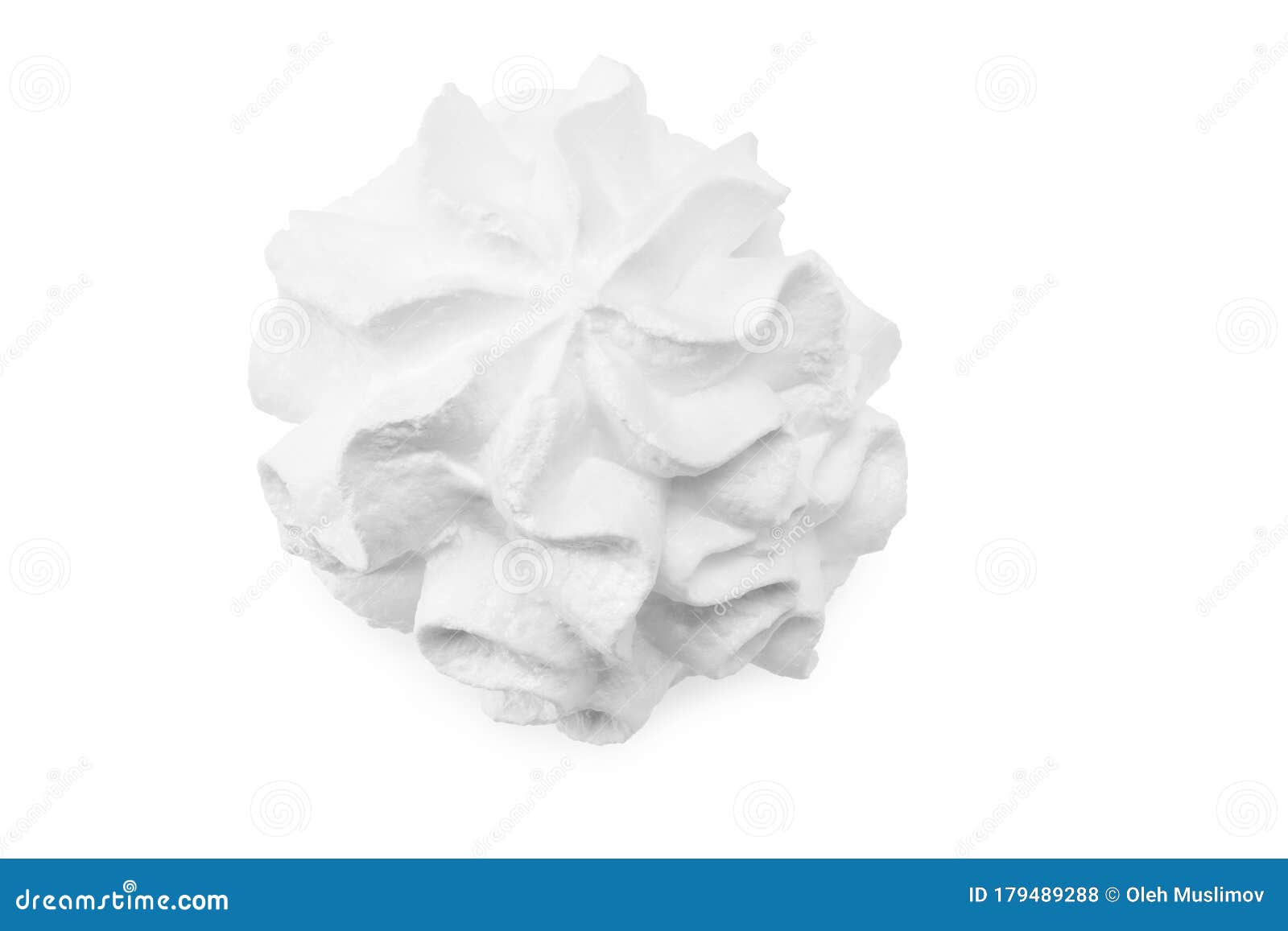 Whipped Cream Isolated on White Background. Top View Stock Photo ...