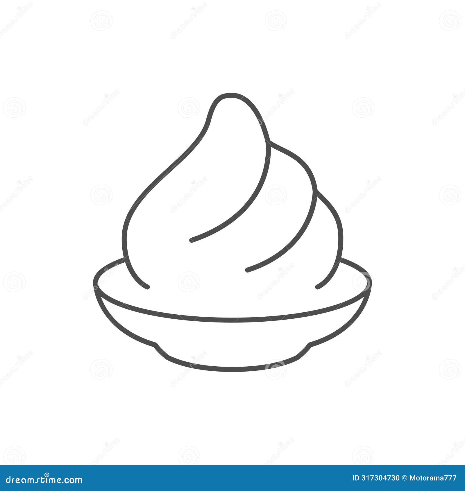 Whipped Cream Line Outline Icon Stock Vector - Illustration of topping ...