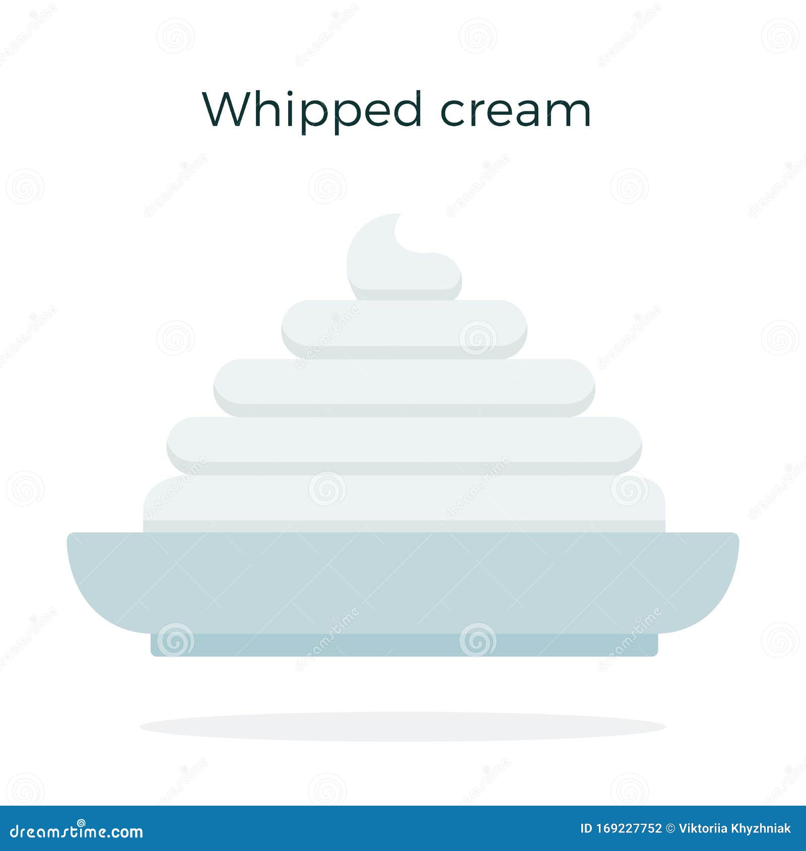 Whipped Cream on a Plate Vector Flat Isolated Stock Vector ...