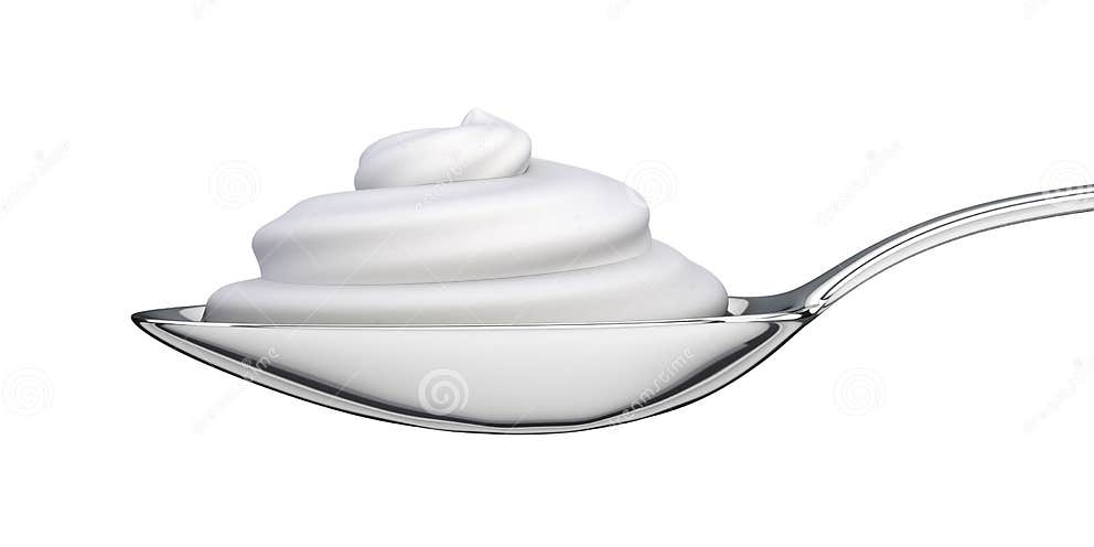 Whipped cream on spoon stock illustration. Illustration of product ...