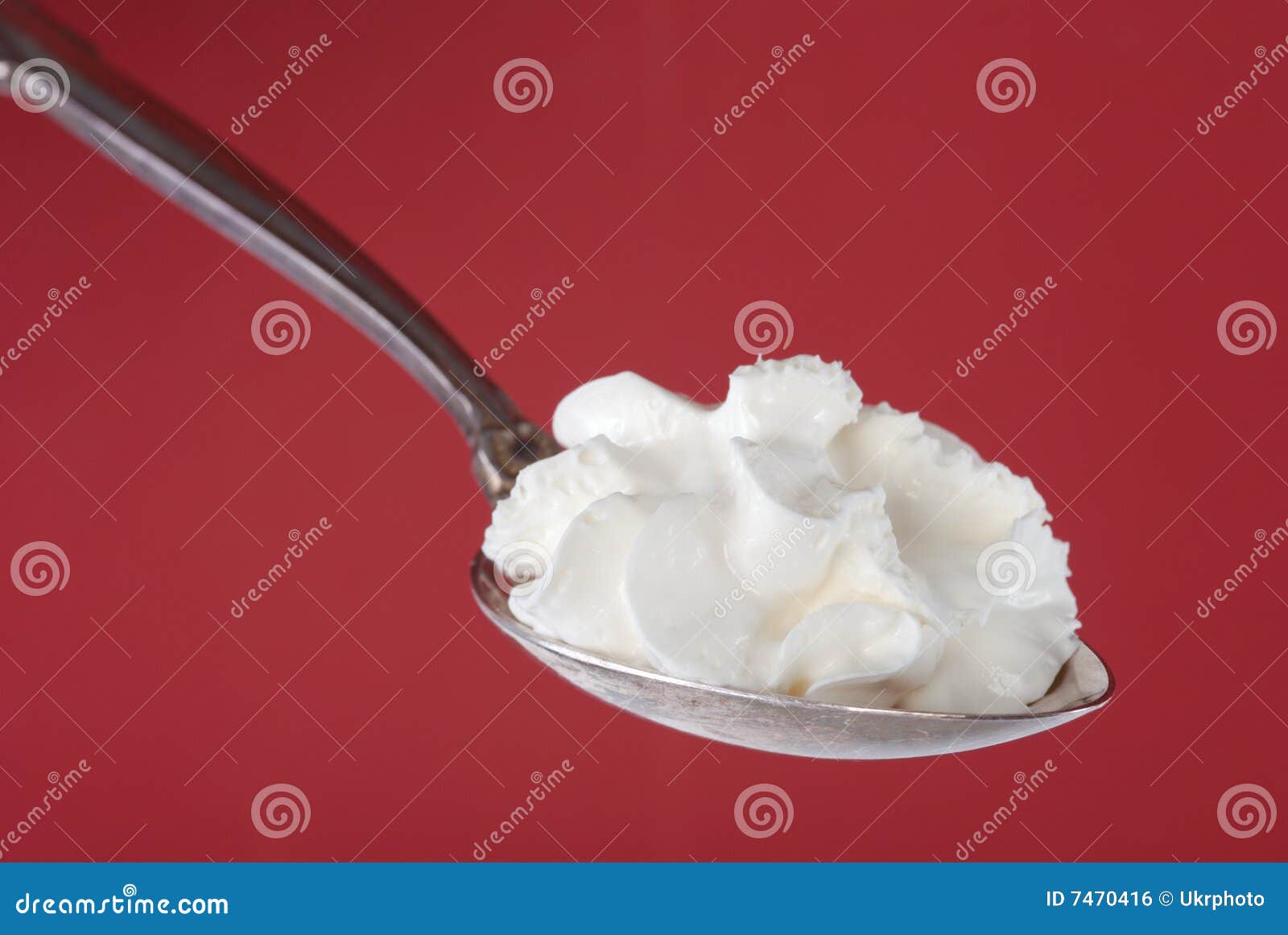 Whipped cream on spoon stock photo. Image of vanilla, spoon - 7470416