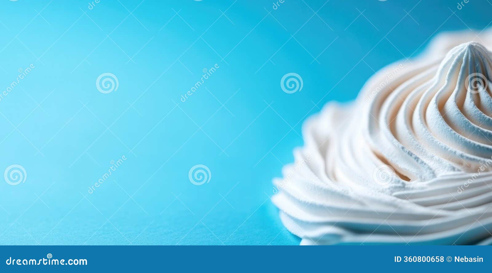 Whipped Cream Swirls on Bright Blue Background Stock Illustration ...