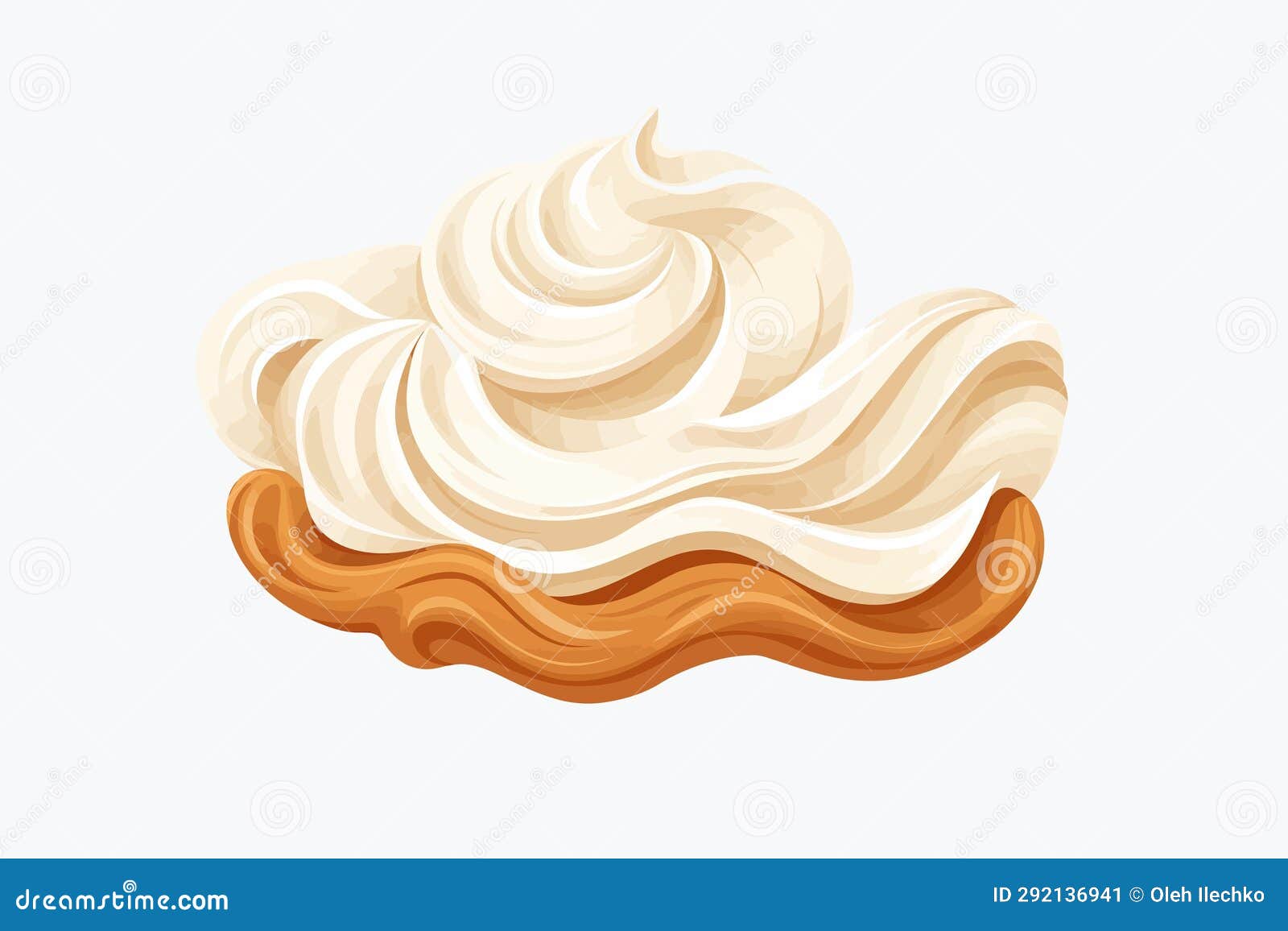 Whipped Cream Flat Minimalistic Isolated Style Illustration Stock ...