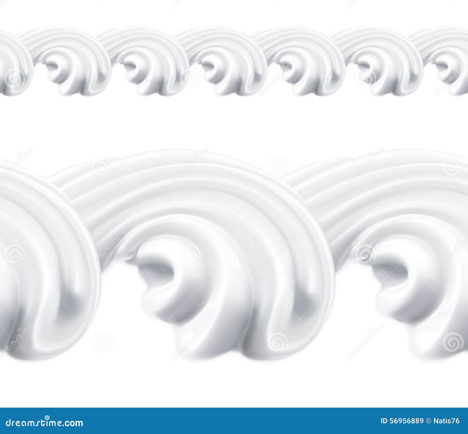Whipped Cream Vector Seamless Pattern Stock Vector - Illustration of ...