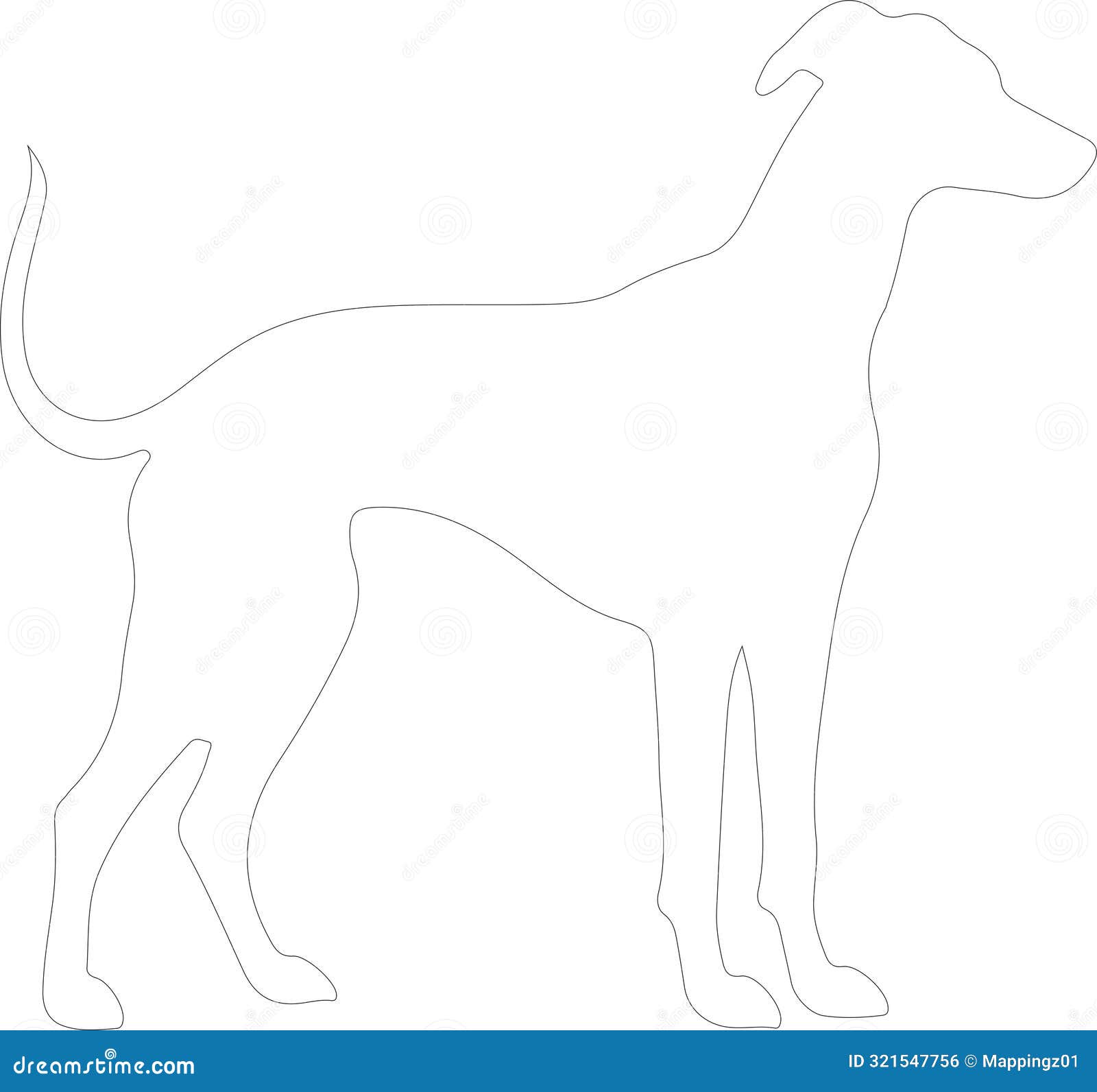 Whippet Outline Outline Silhouette Generative Ai Stock Vector ...