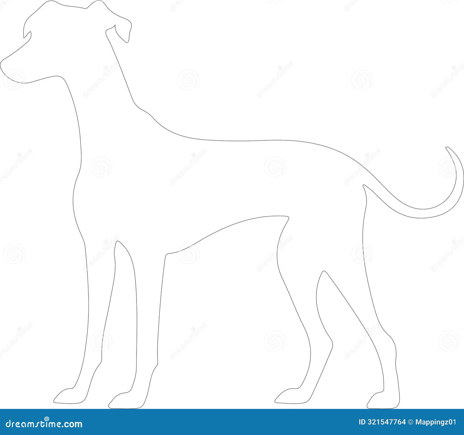 Whippet Outline Outline Silhouette Generative Ai Stock Vector ...