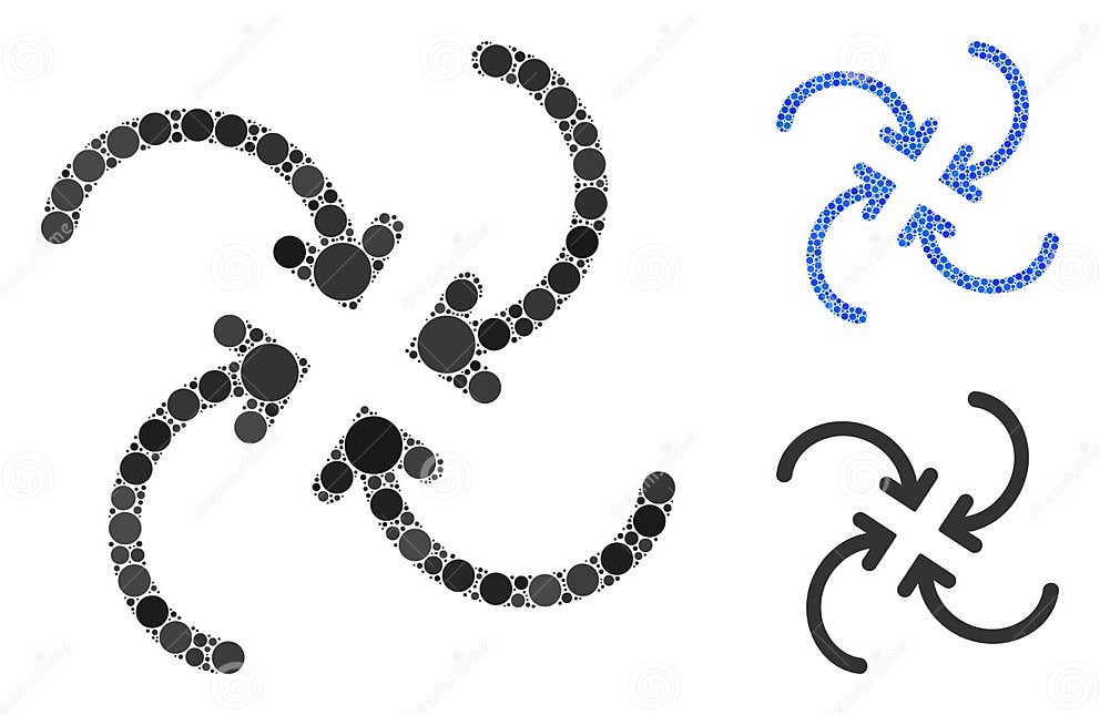 Whirl Collapse Arrows Composition Icon of Circle Dots Stock ...