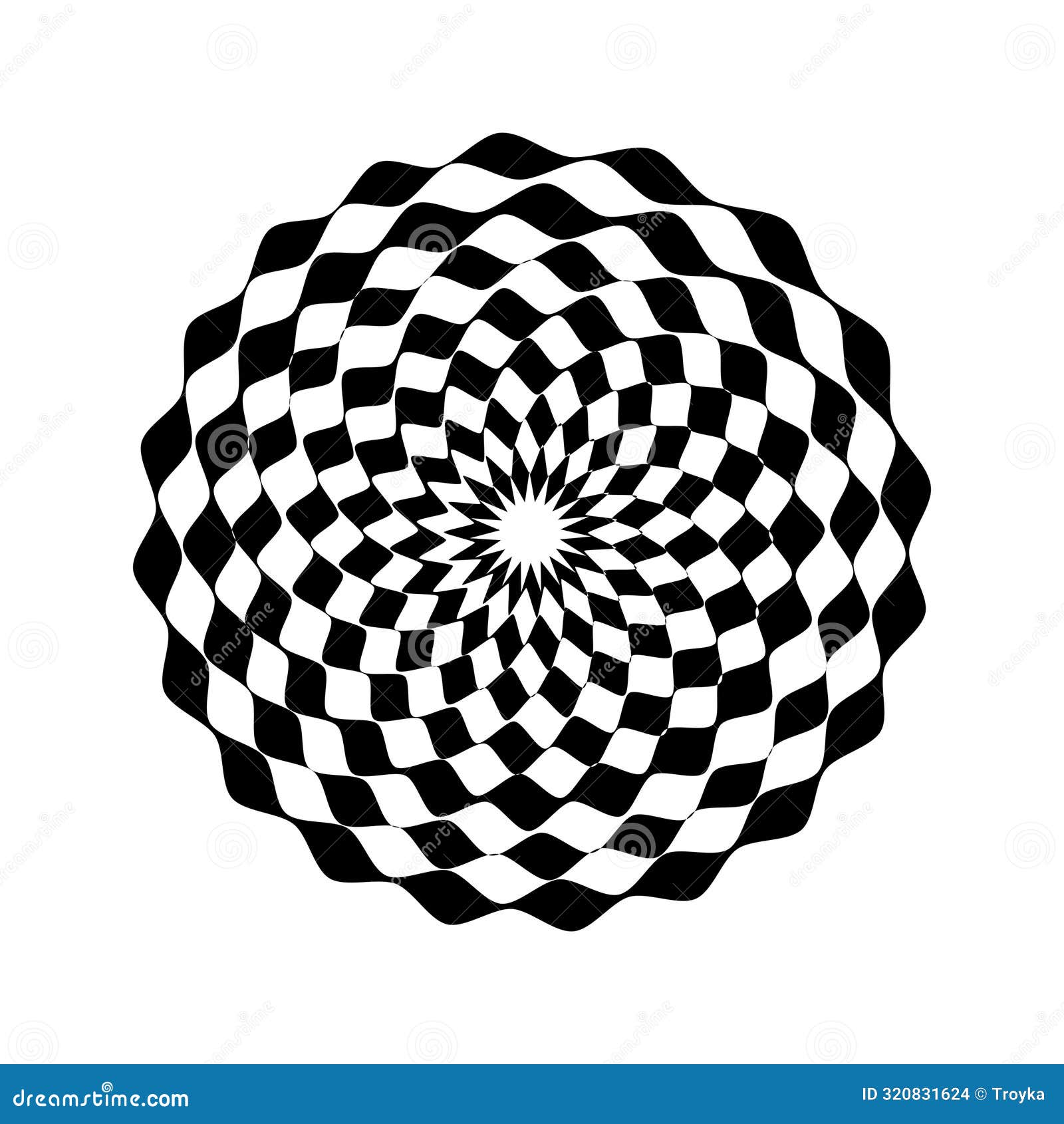 Whirl Movement Illusion. Abstract Circle Op Art Design Stock Vector ...