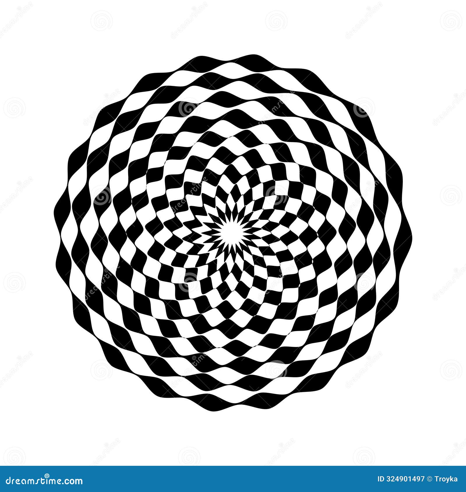 Whirl Movement Illusion. Abstract Circle Op Art Design Stock ...