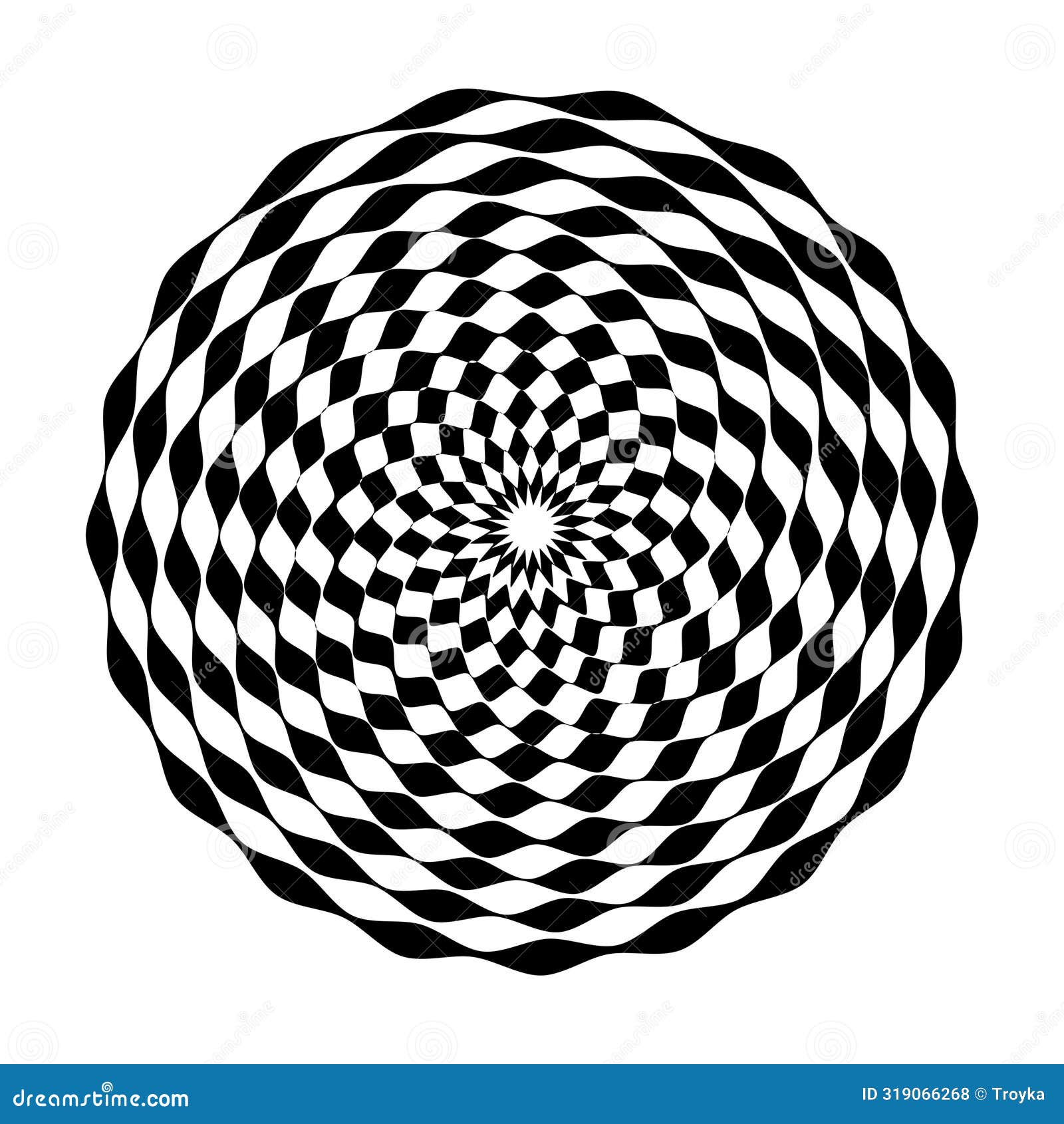 Whirl Movement Illusion. Abstract Circle Op Art Design Stock Vector ...