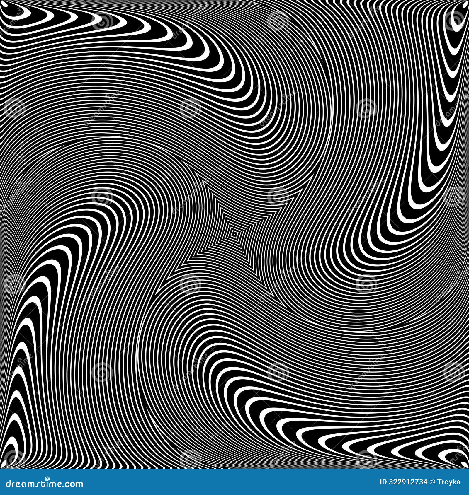 Whirl Rotating Motion in Abstract Op Art Design. 3D Illusion Stock ...