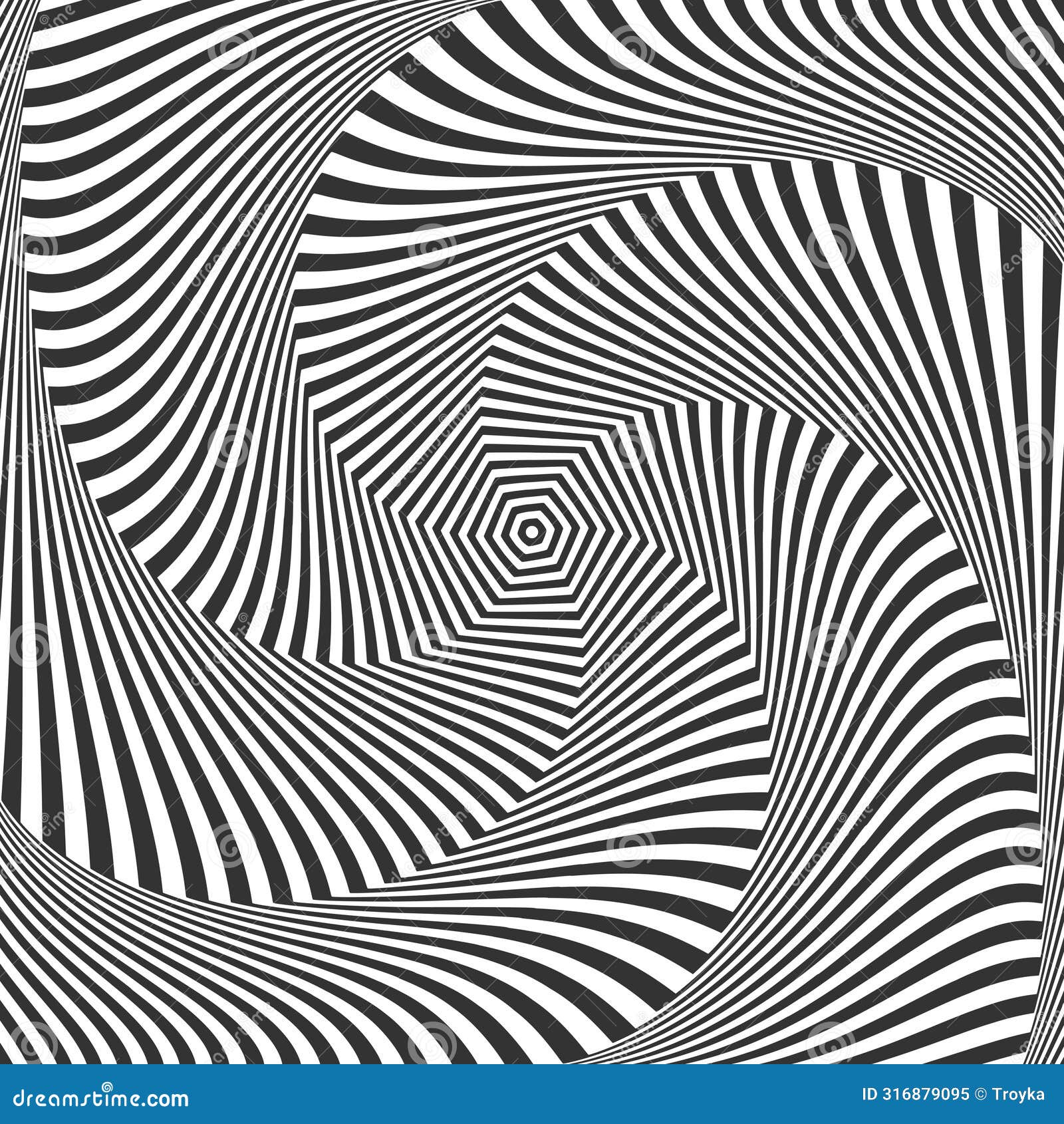 Whirl Rotating Motion in Abstract Op Art Design. 3D Illusion Stock ...