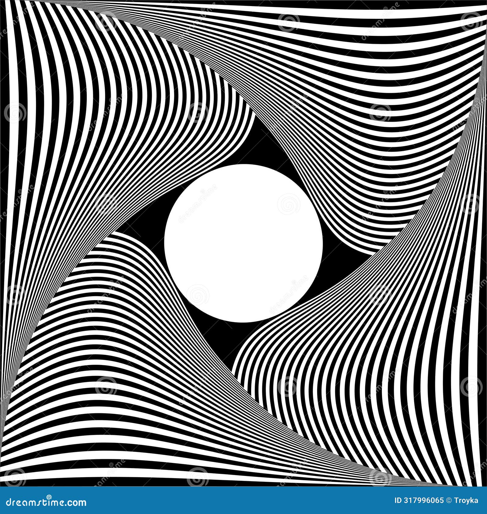 Whirl Rotating Motion in Abstract Op Art Design. 3D Illusion Stock ...