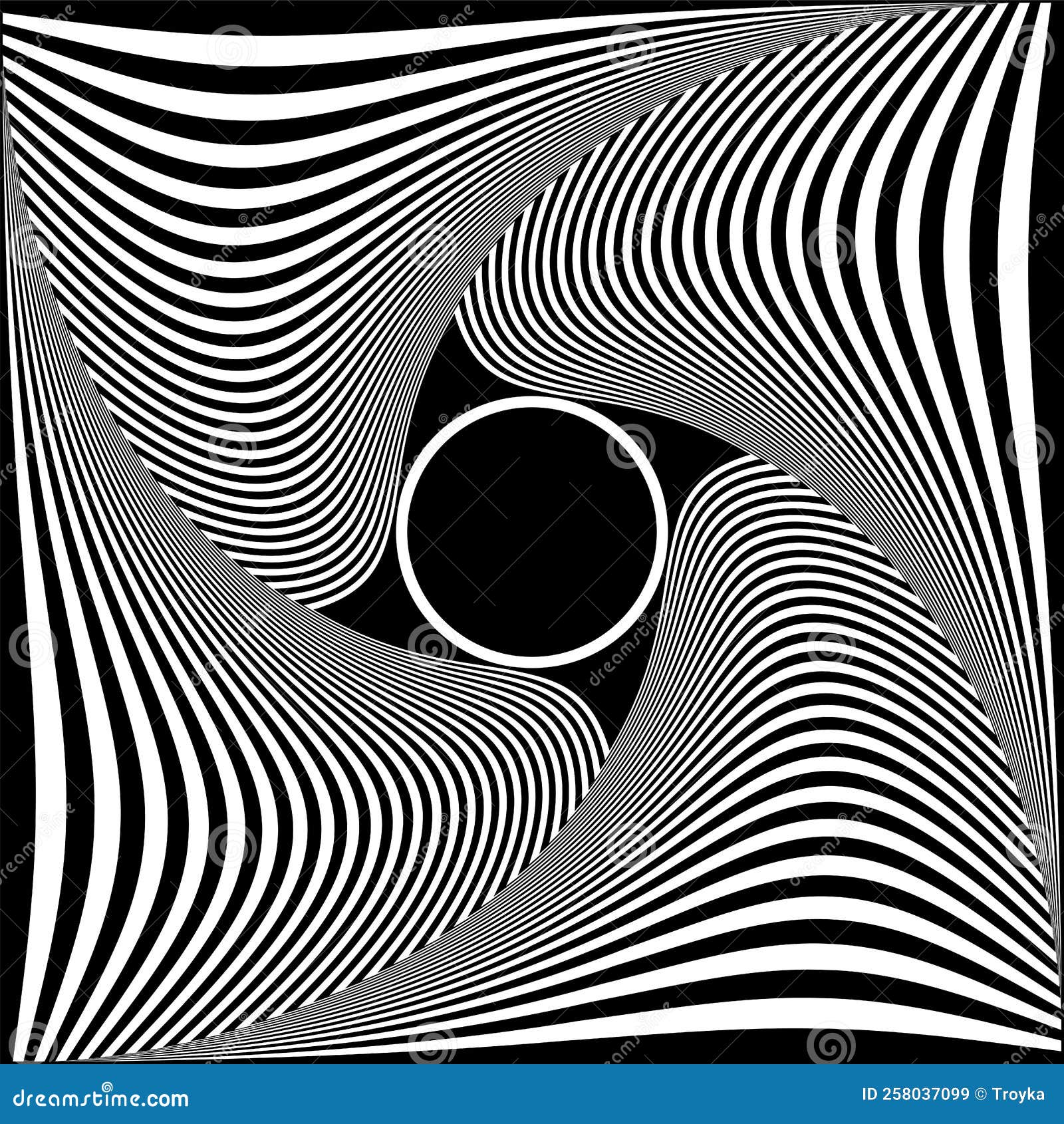 Whirl Twisting Motion Illusion in Abstract Op Art Pattern. 3D Effect ...