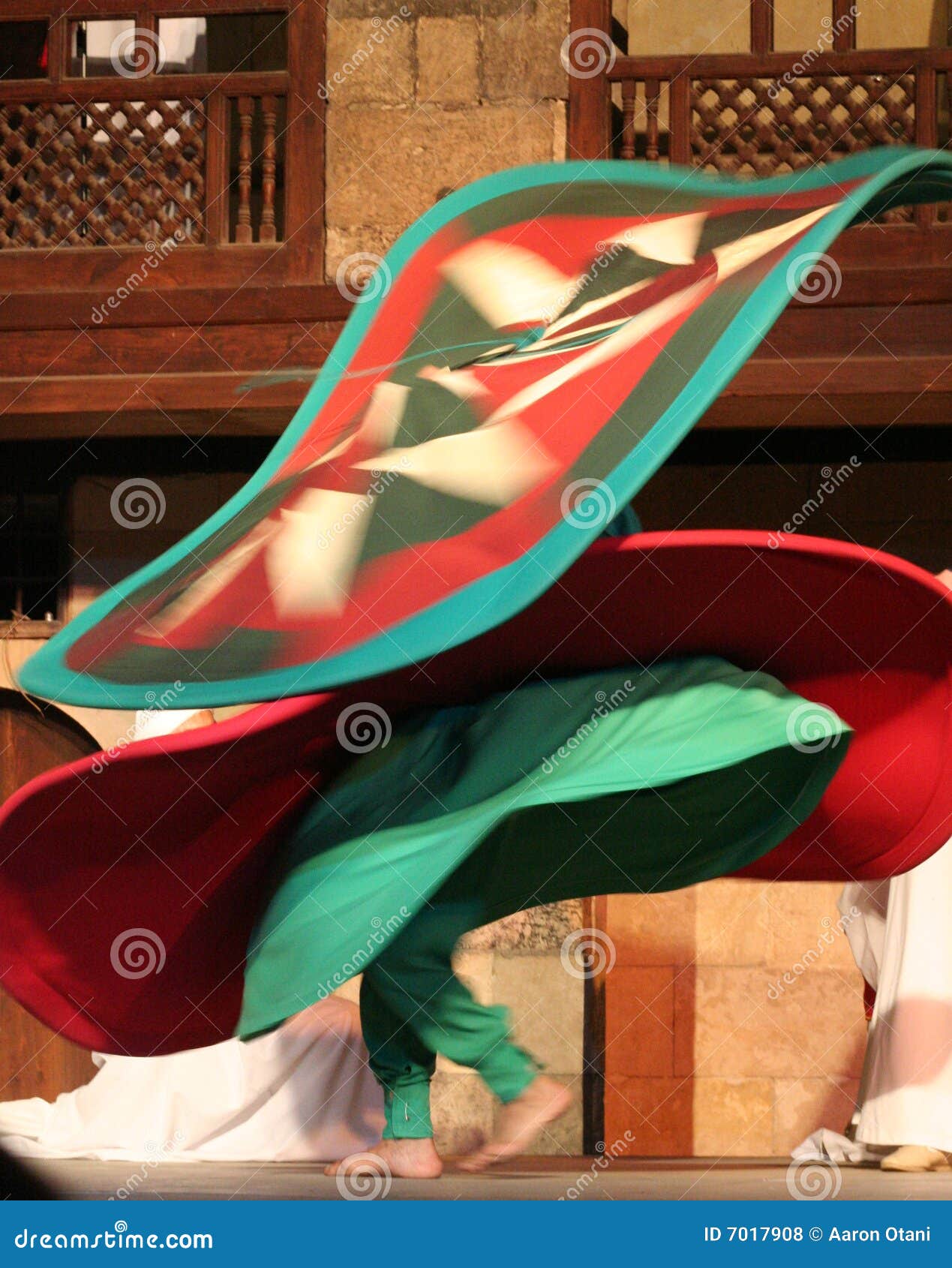 Whirling Dervish On Black Background In Red Costume Royalty-Free Stock ...