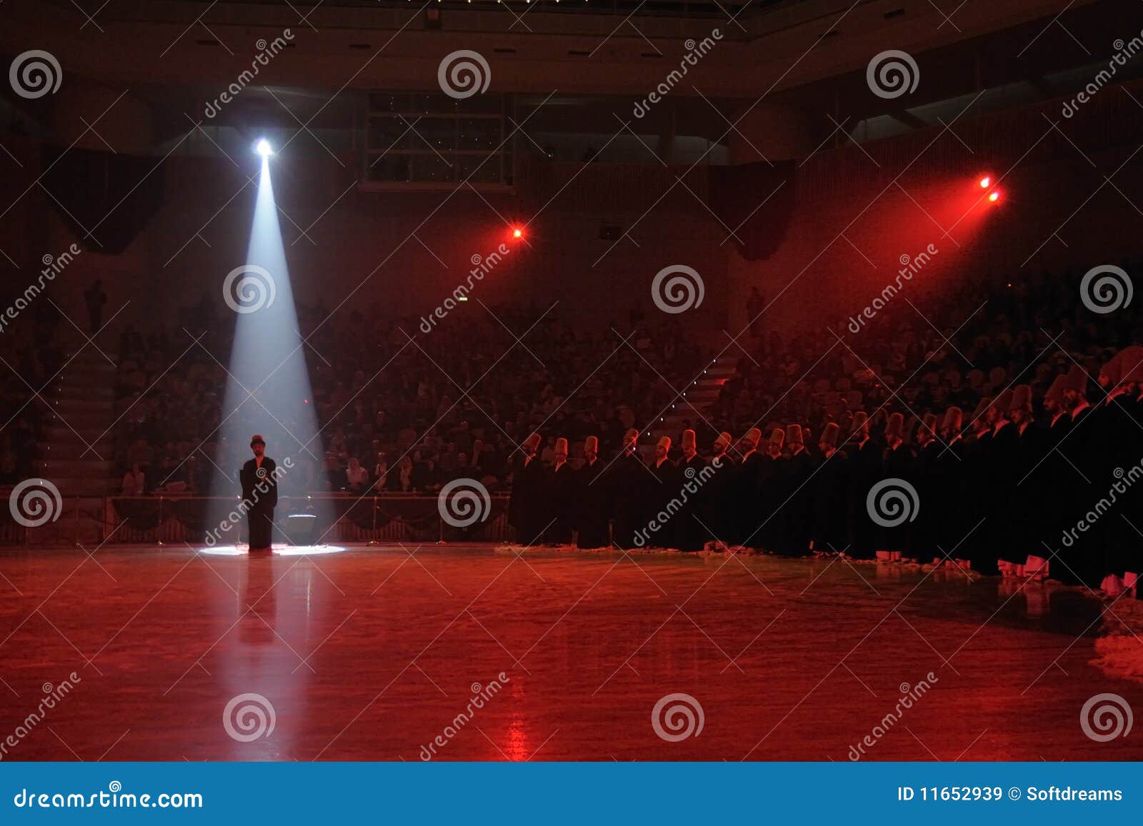 Whirling Dervish On Black Background In Red Costume Royalty-Free Stock ...