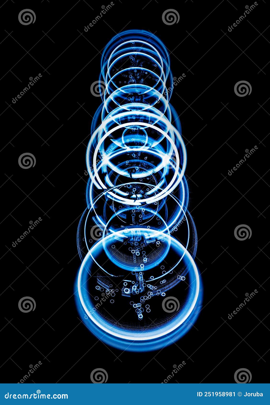 Whirling Light Circles on Black Backgrond Stock Illustration ...