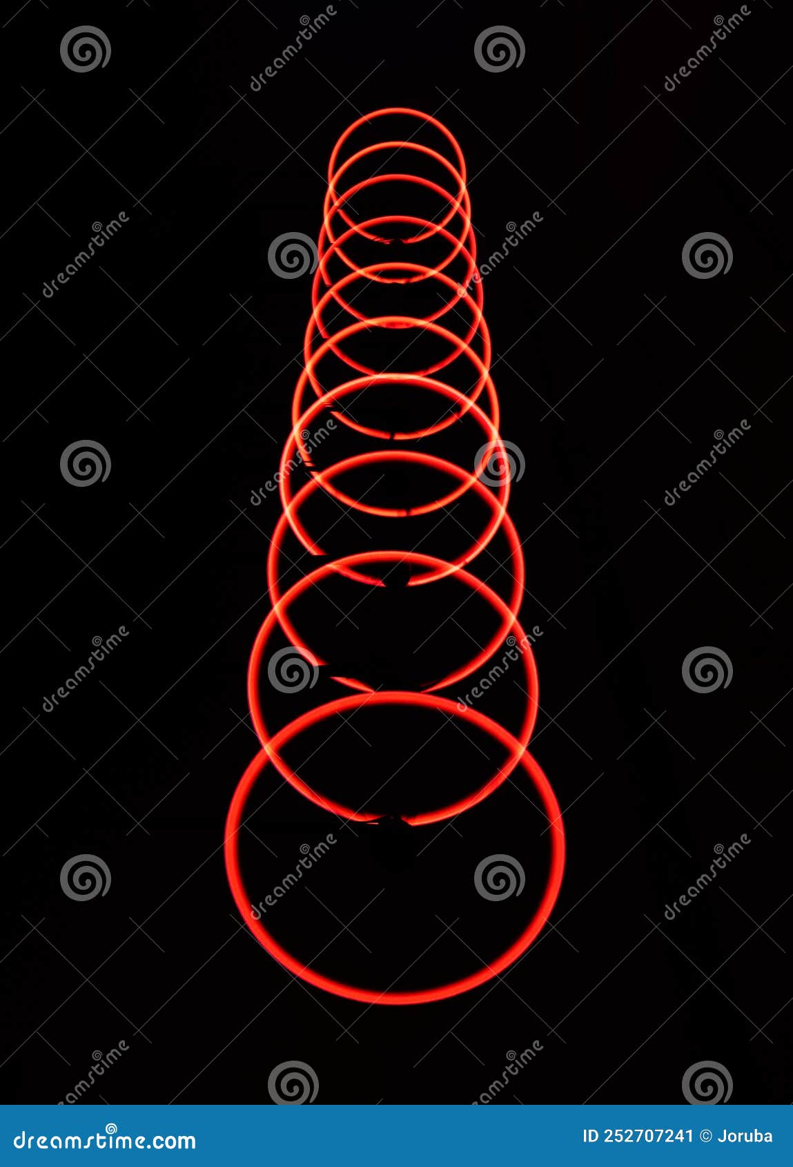 Whirling Red Light Circles on Black Background Stock Image - Image of ...