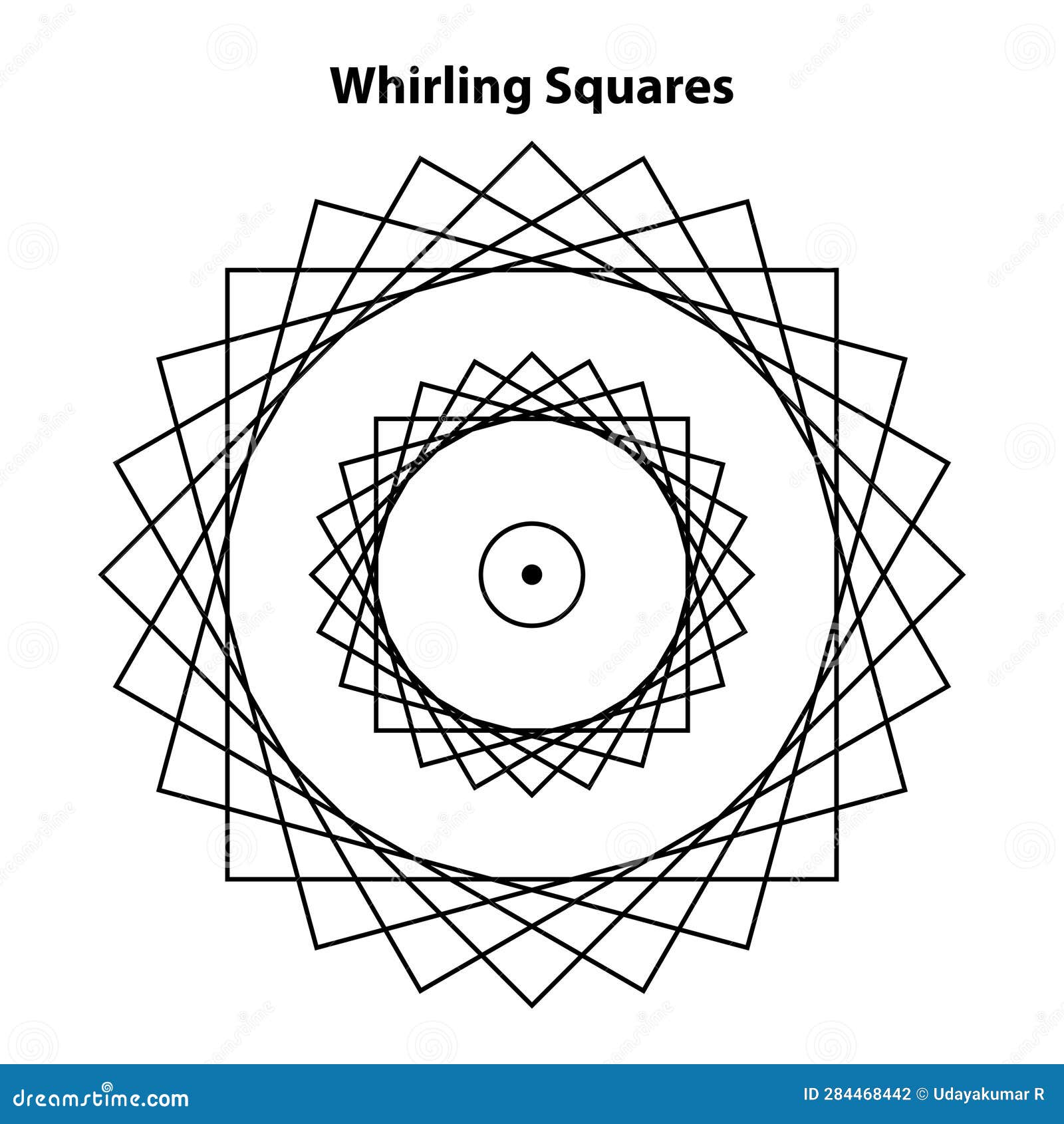 Whirling Squares. Sacred Geometry Vector Design Elements Stock Vector ...