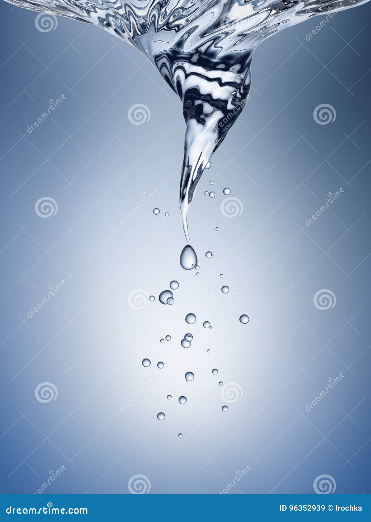 Whirlpool in blue water stock illustration. Illustration of empty ...