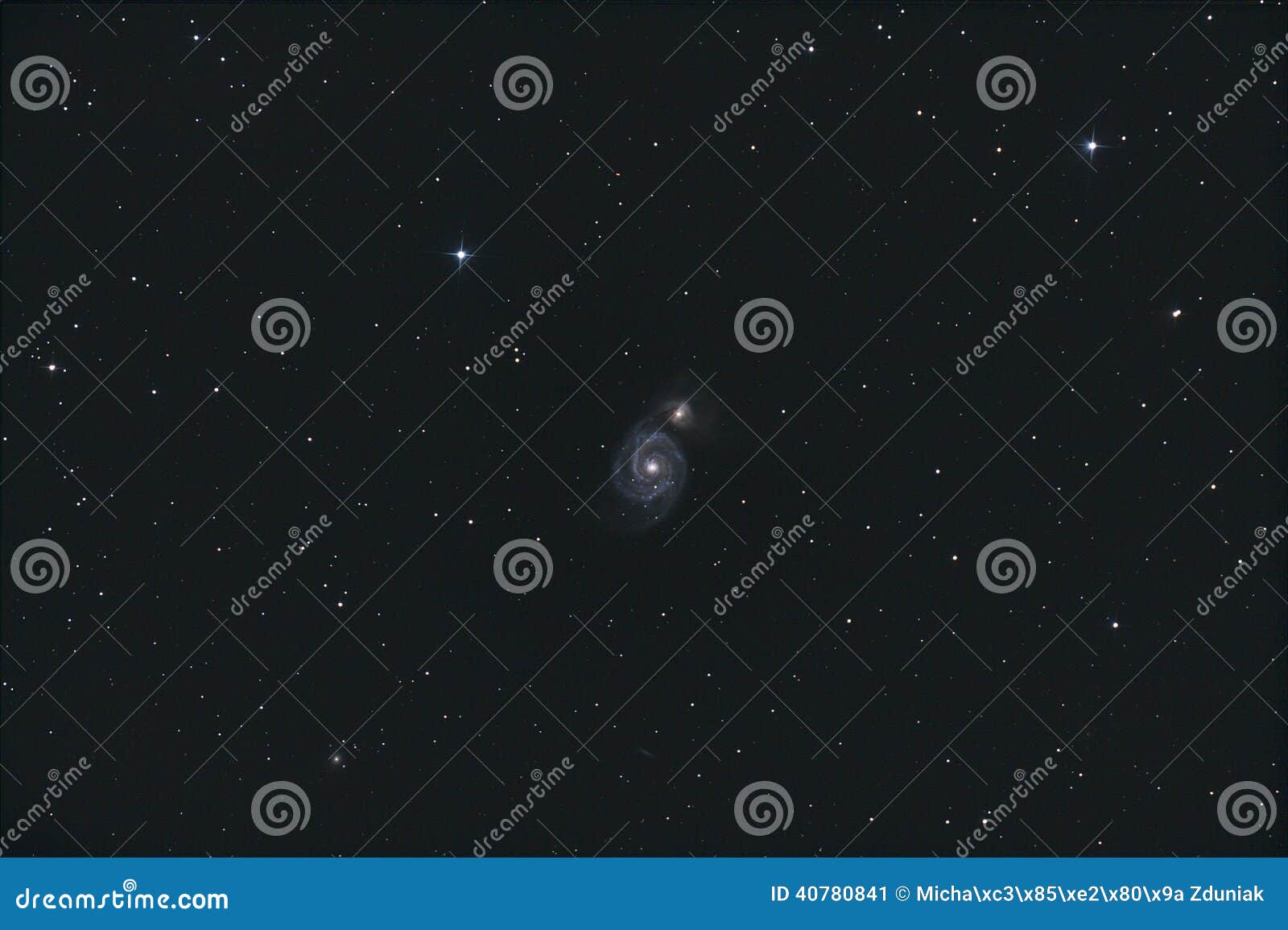 The Whirlpool Galaxy, M51 stock image. Image of astrology - 40780841