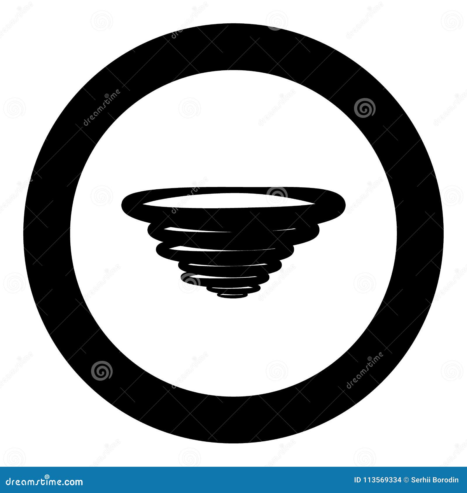 Whirlwind Black Icon in Circle Stock Vector - Illustration of hurricane ...