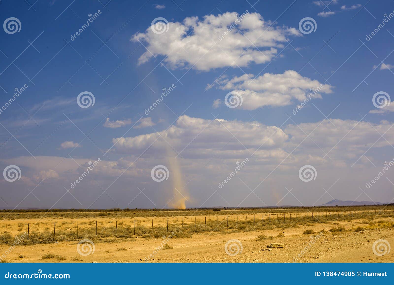 Whirlwind Forms a Dust Pillar in the Desert Stock Image - Image of blue ...