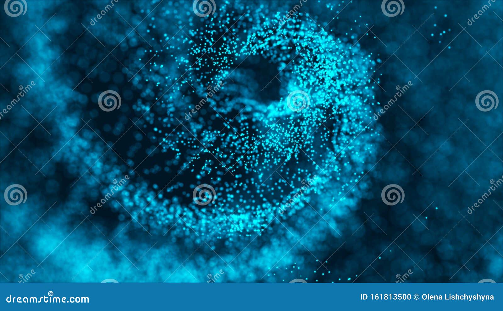 A Whirlwind of Luminous Particles. Blast Futuristic Wave. Digital ...