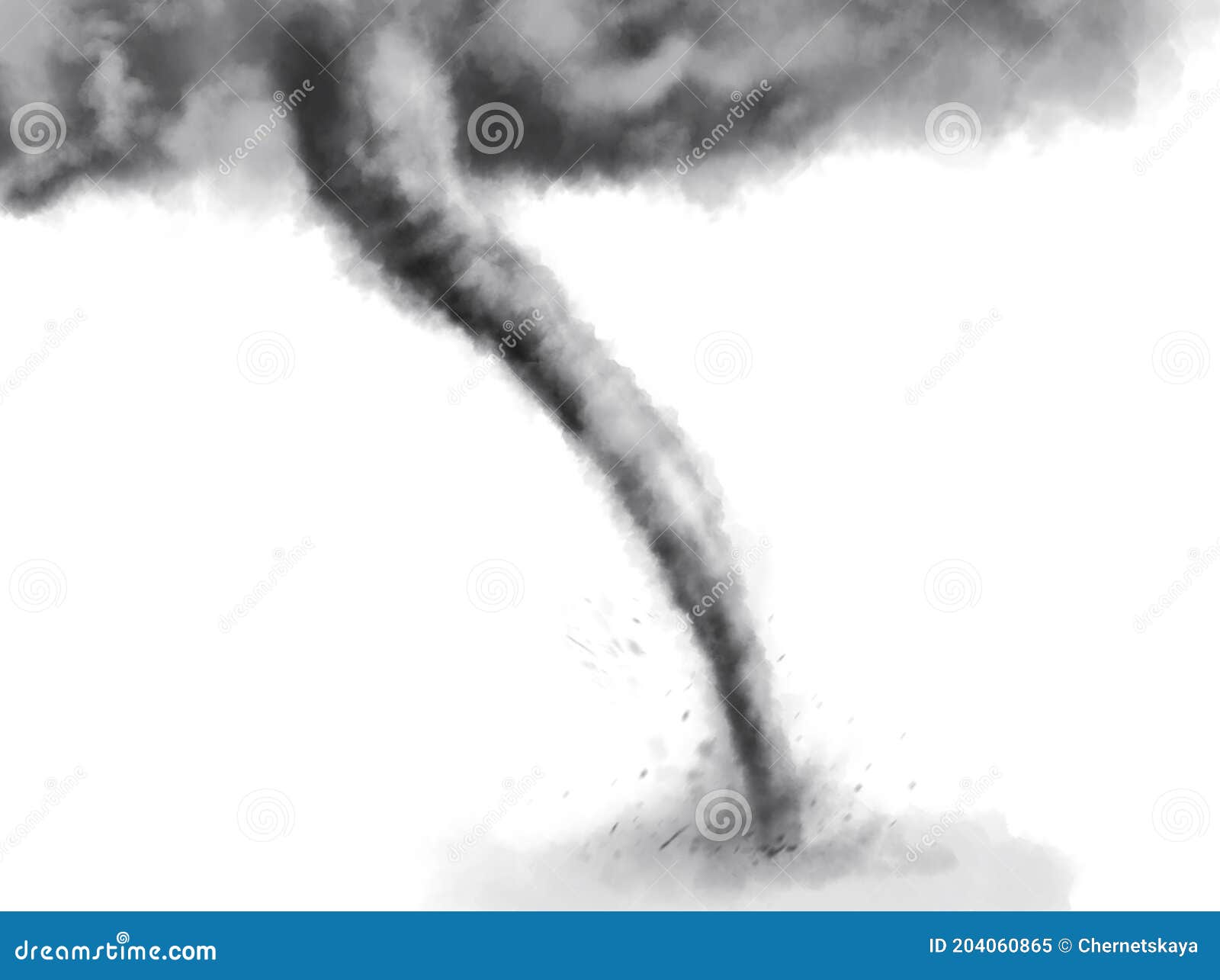 Whirlwind on White Background, Illustration. Weather Phenomenon Stock ...
