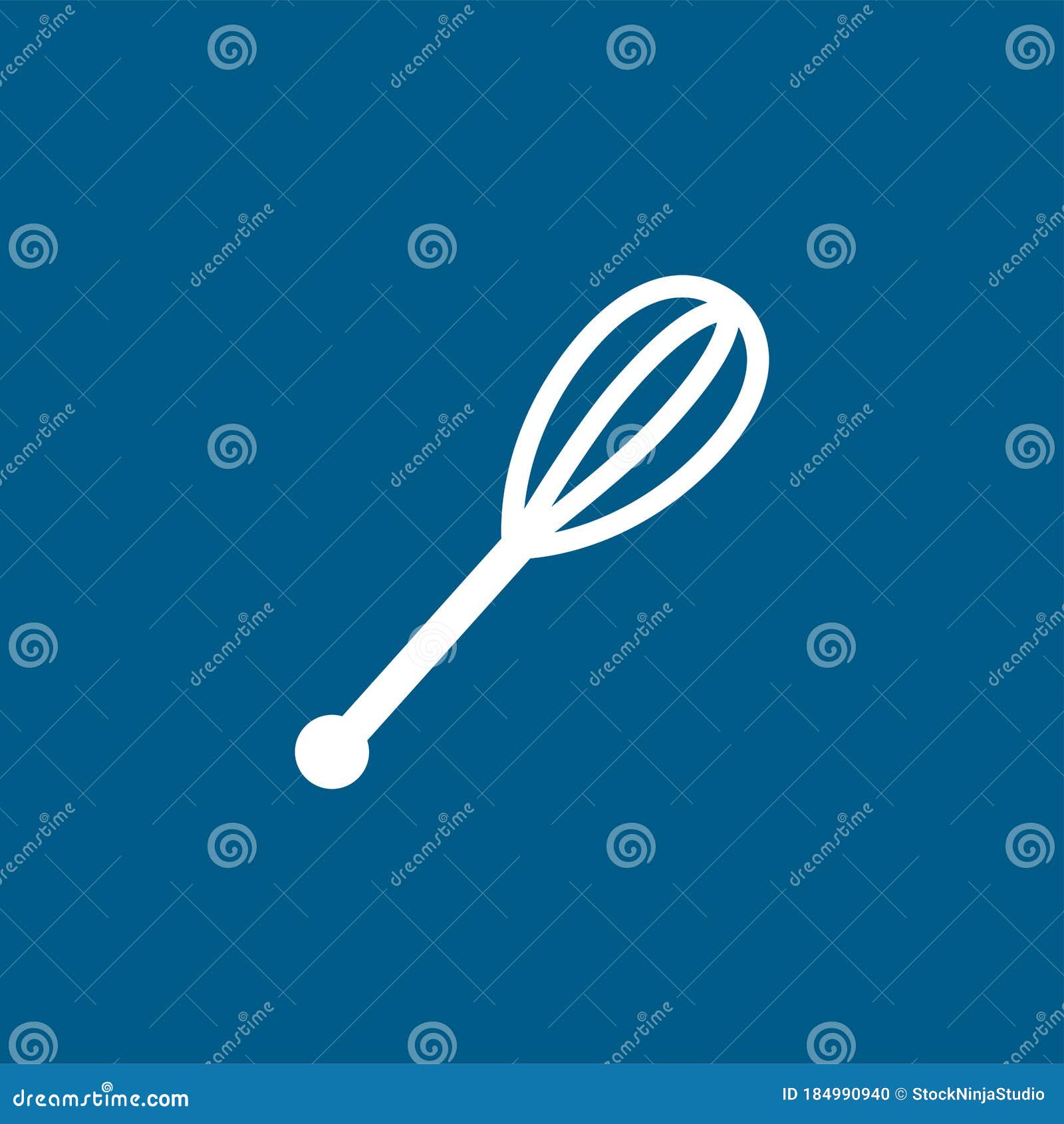 Whisk Icon on Blue Background. Blue Flat Style Vector Illustration ...