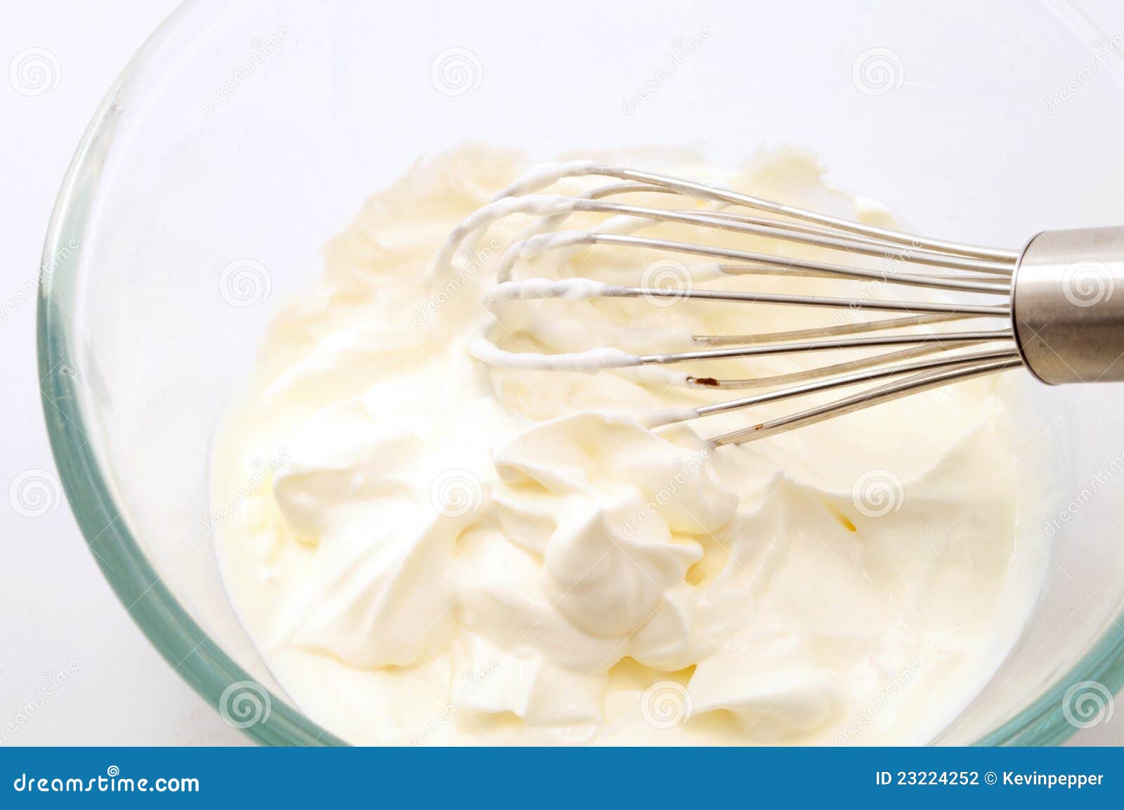 Whisked Cream in a Bowl stock photo. Image of whisk, glass - 23224252