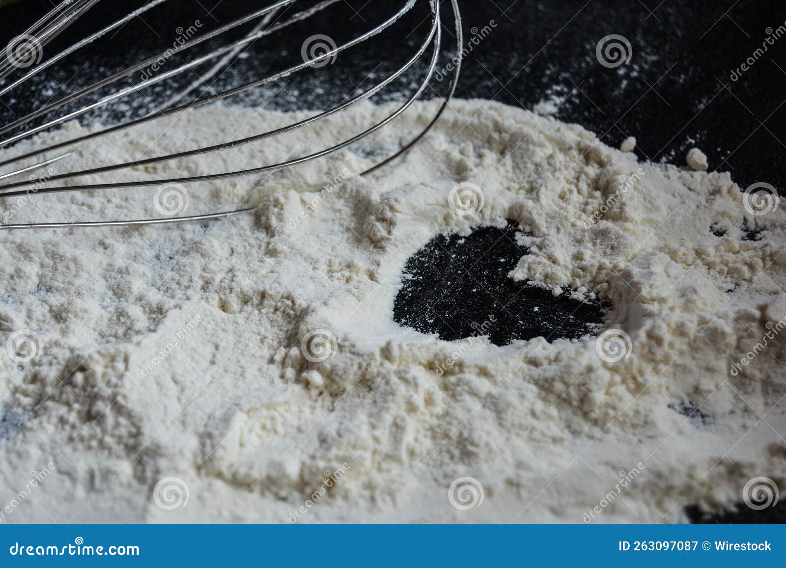 Whisker Tapping on the Flour Poured Over a White Surface Stock Image ...